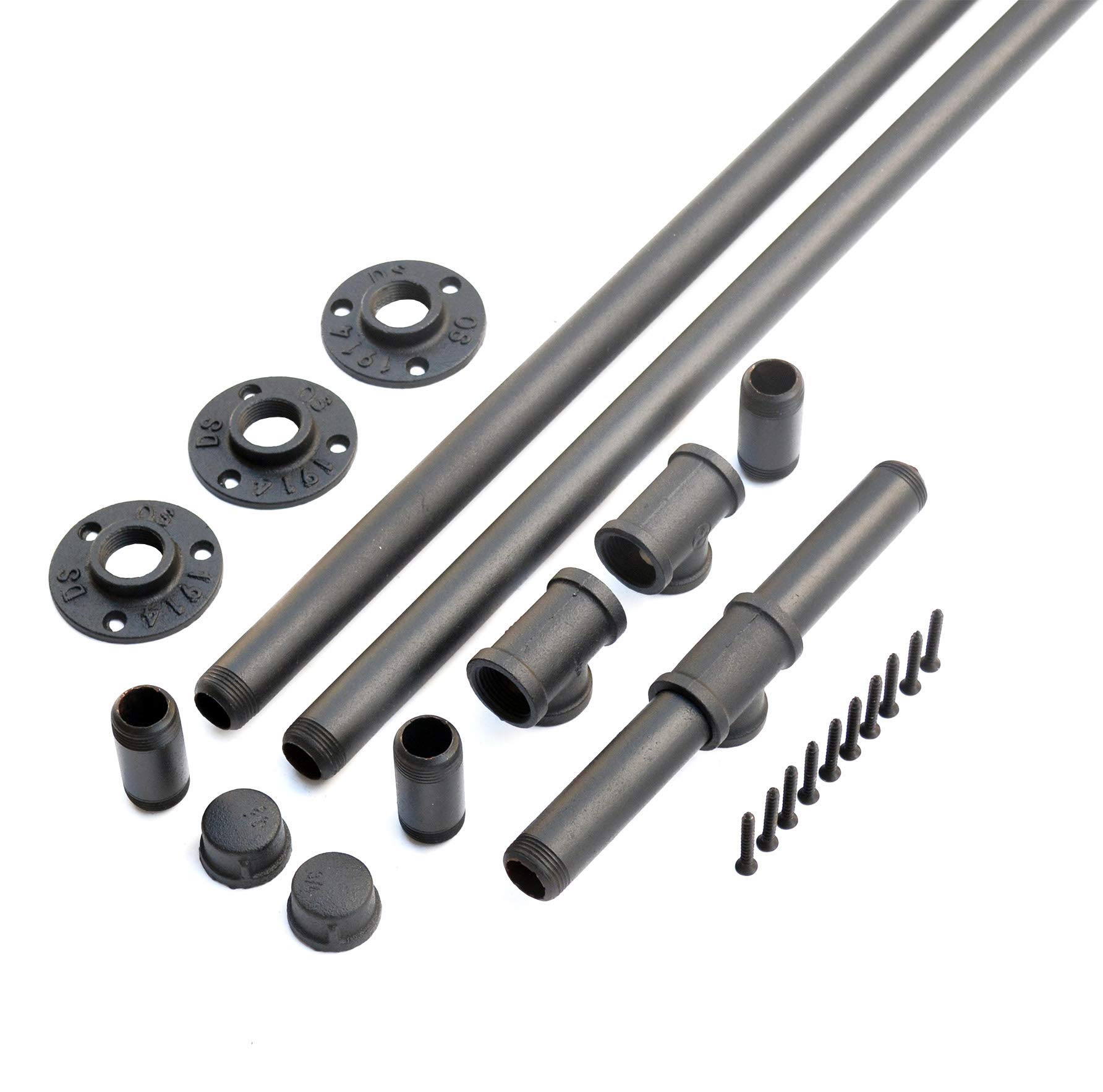 DIYHD 8FT Staircase Handrails for Indoor Stairs,Rustic Black Industrial ...