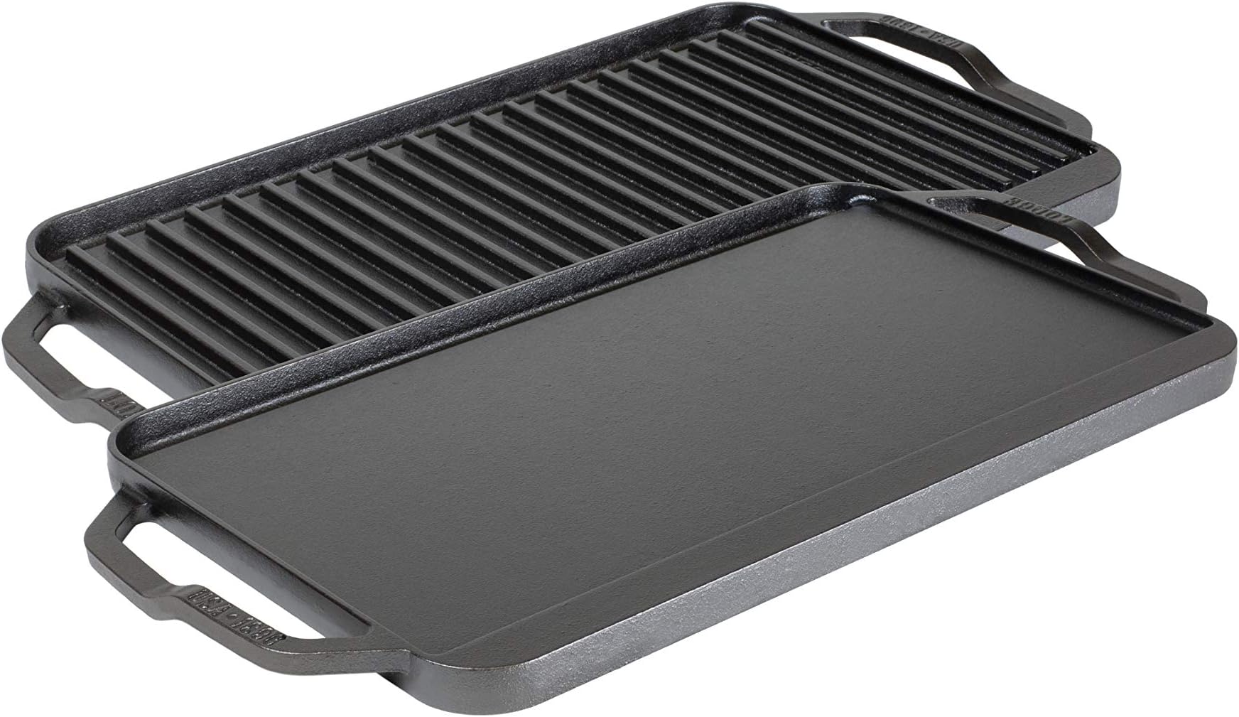 Amazon.com: Lodge Cast Iron Chef Collection Rectangular Reversible ...