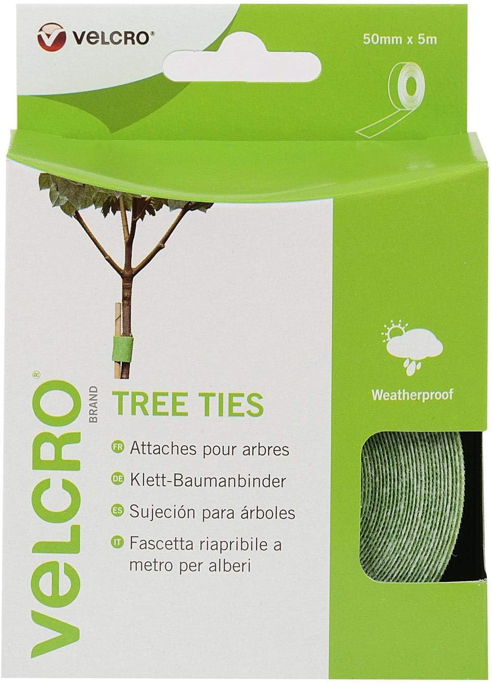 VELCRO Brand VEL-EC60201 Tree Ties, 50mm x 5m - Green : Amazon.co.uk ...
