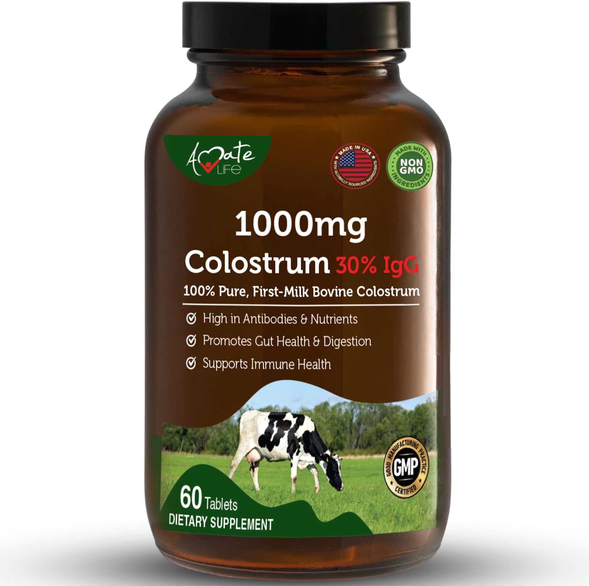 Amazon.com: Amate Life Colostrum Capsules 1000mg with Lactoferrin ...