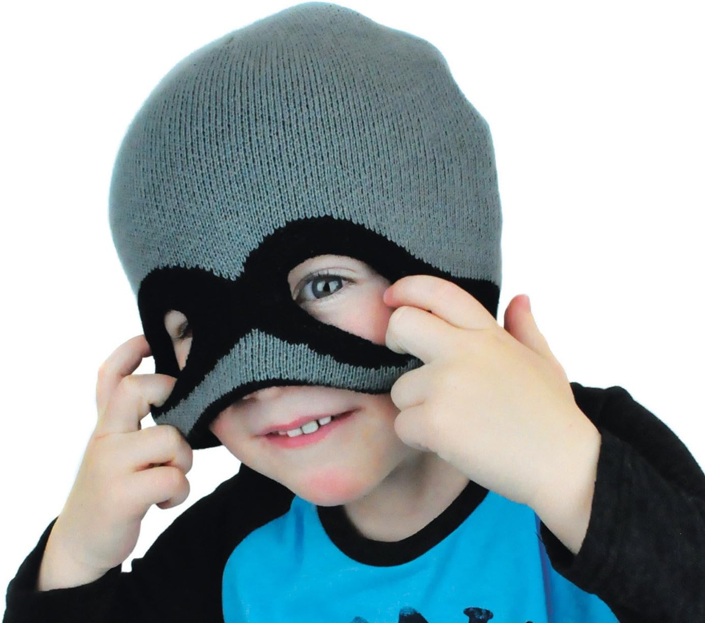 Amazon.com: Boys Knit Bandit Mask Beanie - Warm Kids ski Snowboard ...