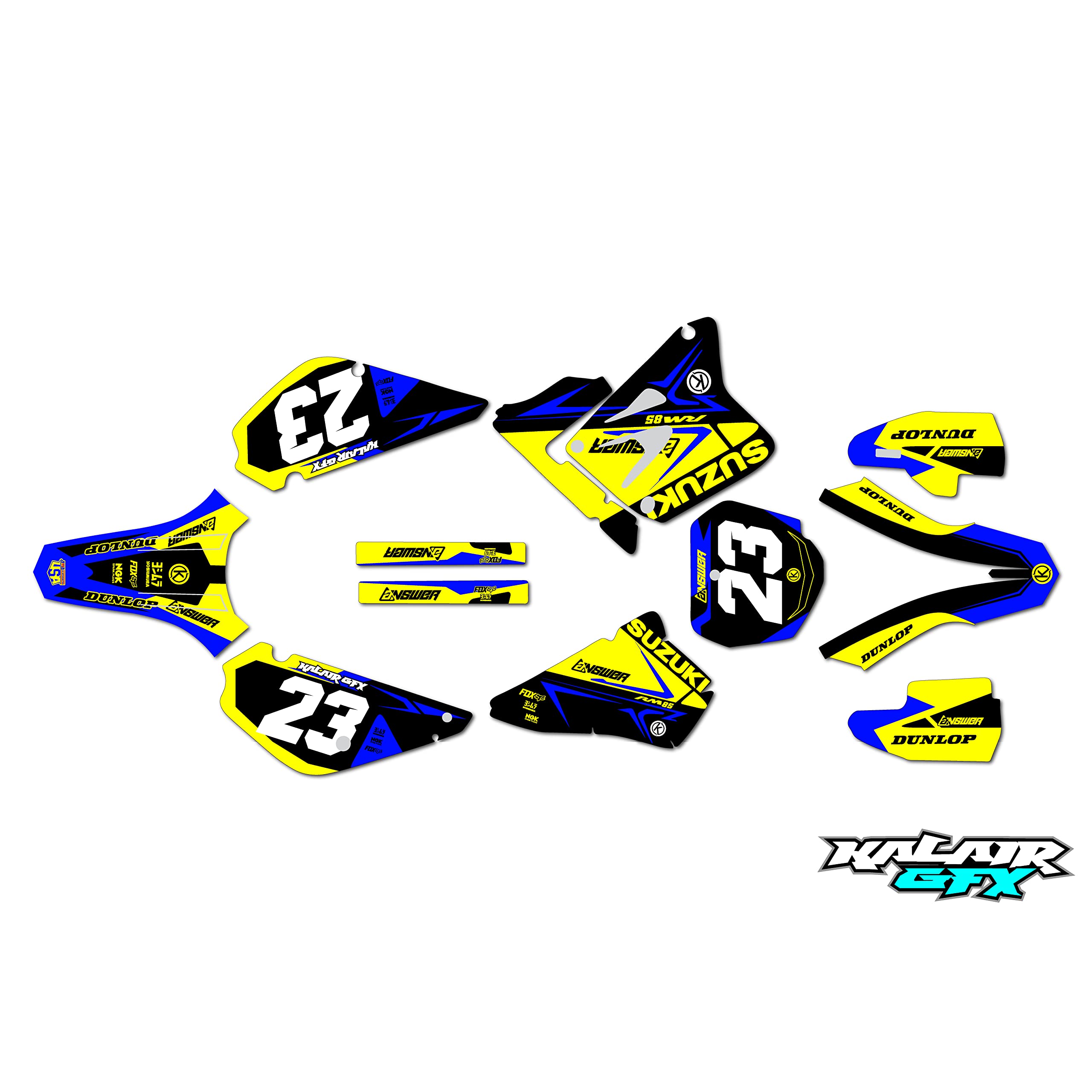 Amazon.com: Kalair GFX Graphics Kit for Suzuki RM85 UFO RESTYLED (2005 ...