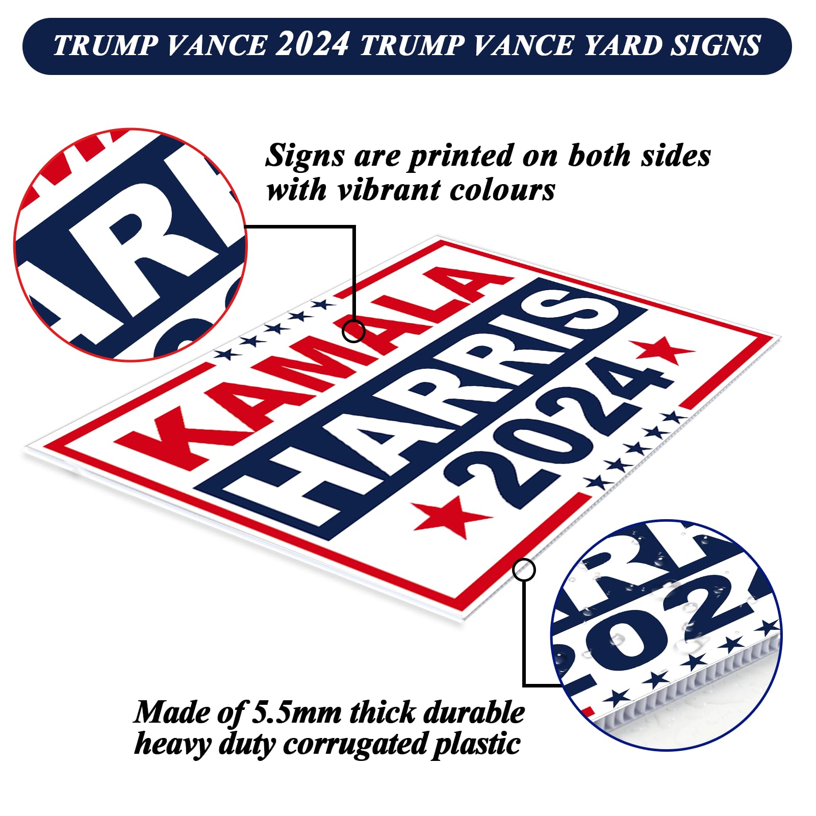 Snapklik.com : Oligei Kamala Harris 2024 Yard Signs 18" X 24", Double ...