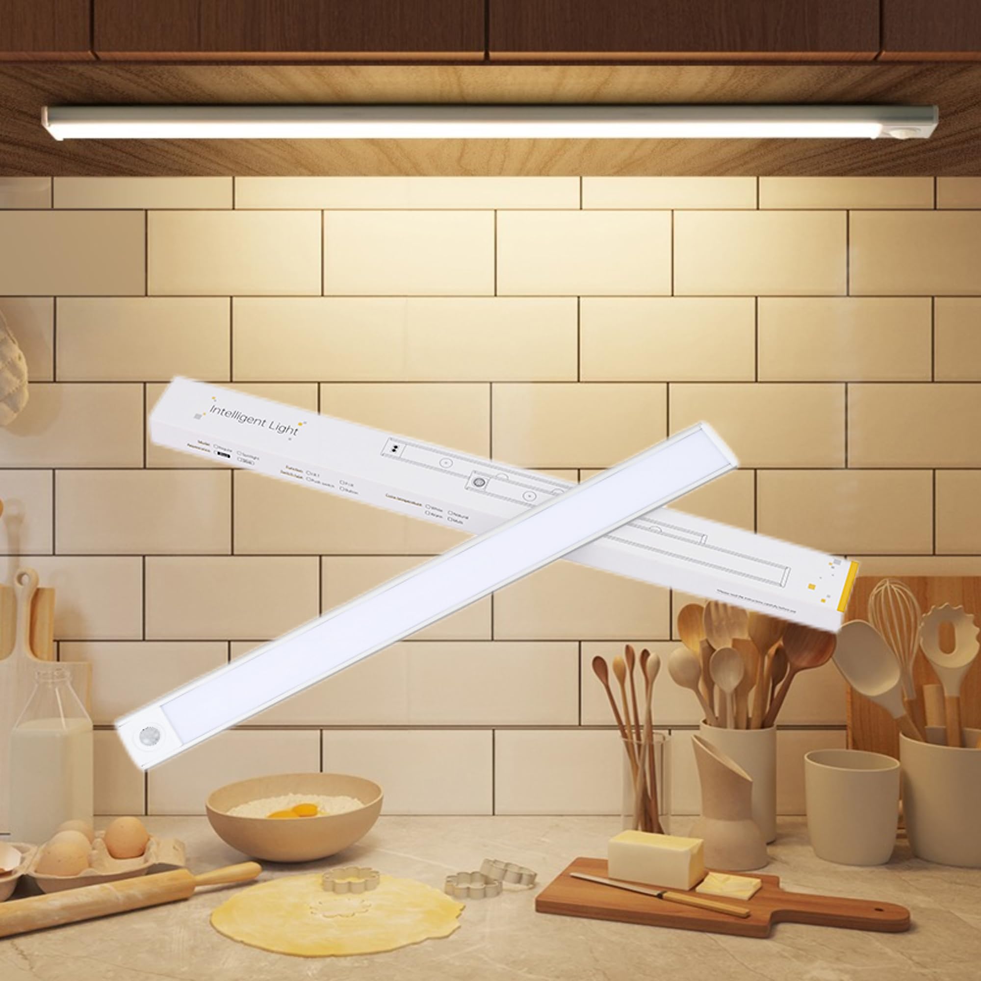 GJB Under-Cabinet Lights, 16 Inch 74 LED Motion Sensor Under-Counter ...