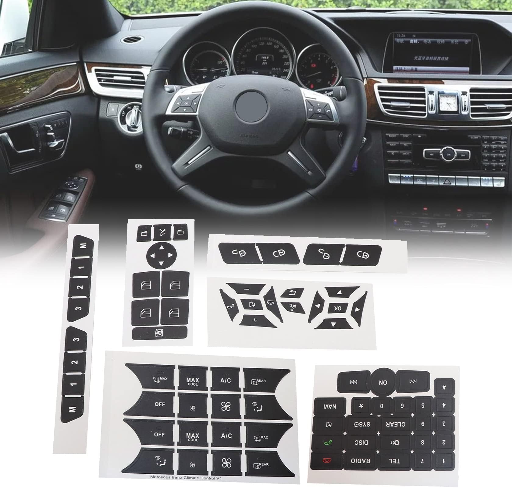 Amazon.com - Car Interior Stickers Button Decals Compatible with ...