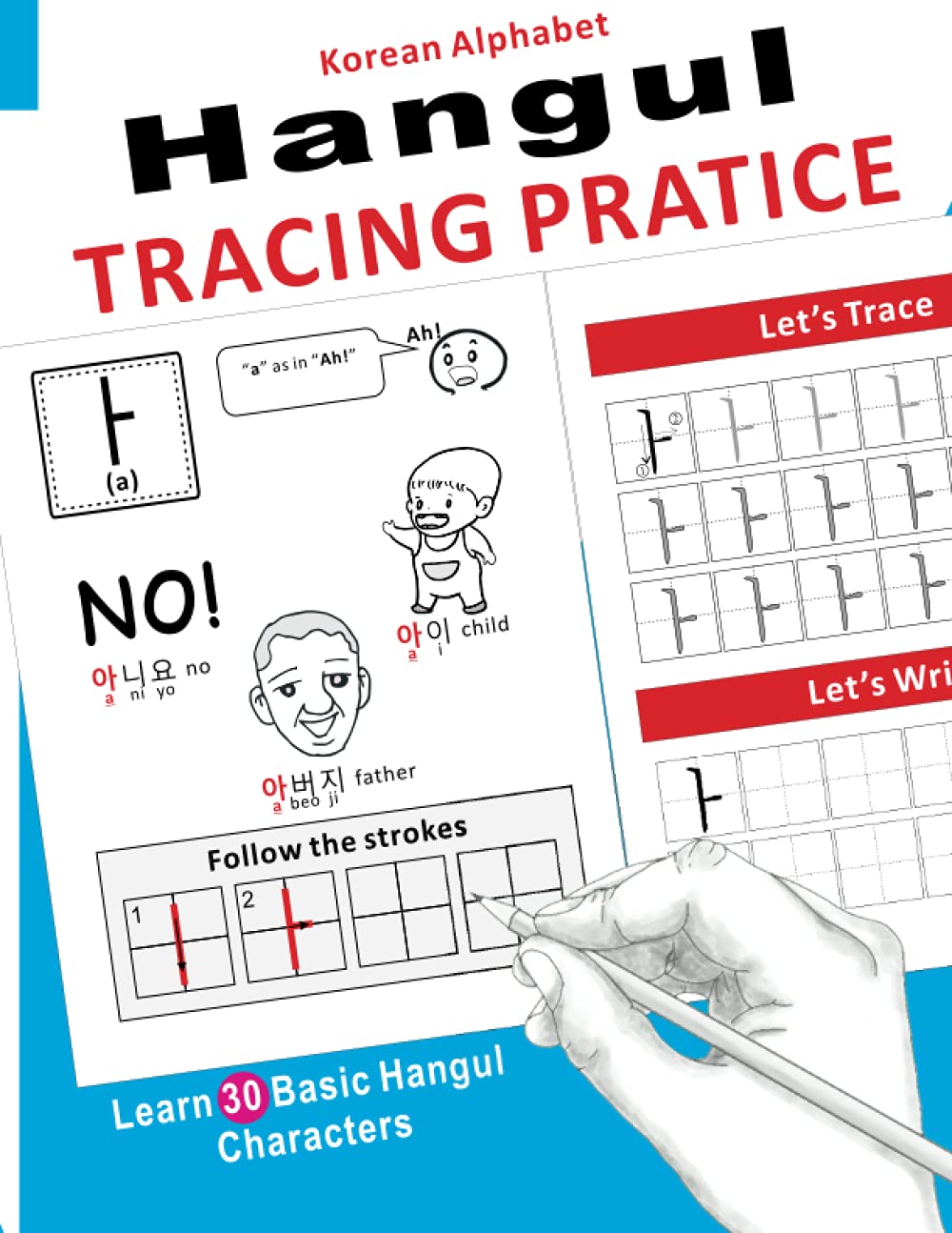 Buy Korean Alphabet Hangul Tracing Practice: Learn 30 Basic Hangul ...