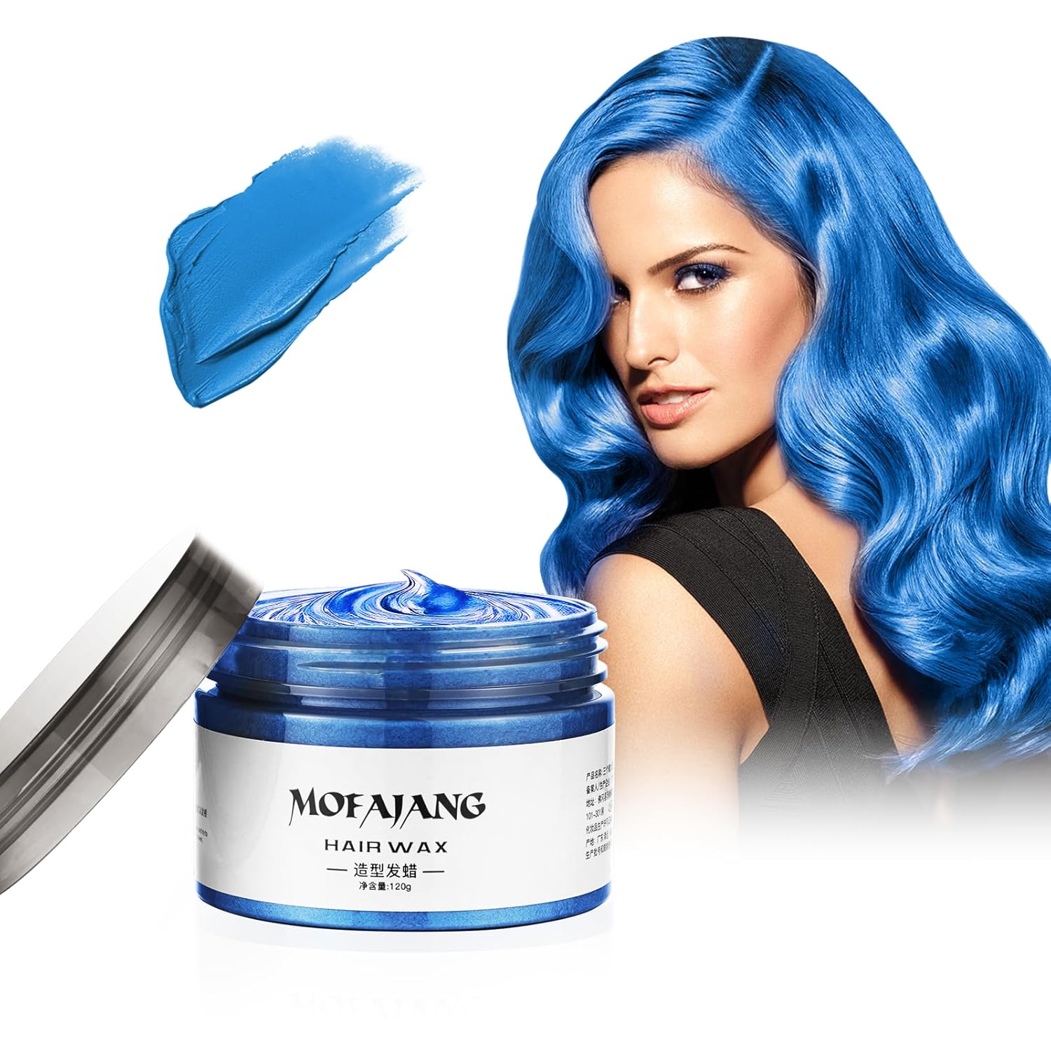 Amazon.com: Temporary Blue Hair spray, Instant hair dye Wax 4.23 oz ...
