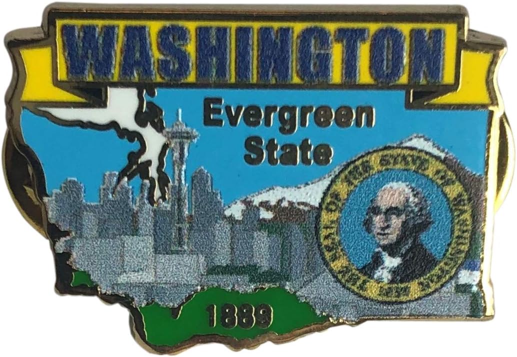 Washington State Shaped Map Lapel Metal Pin : Amazon.co.uk: Stationery ...