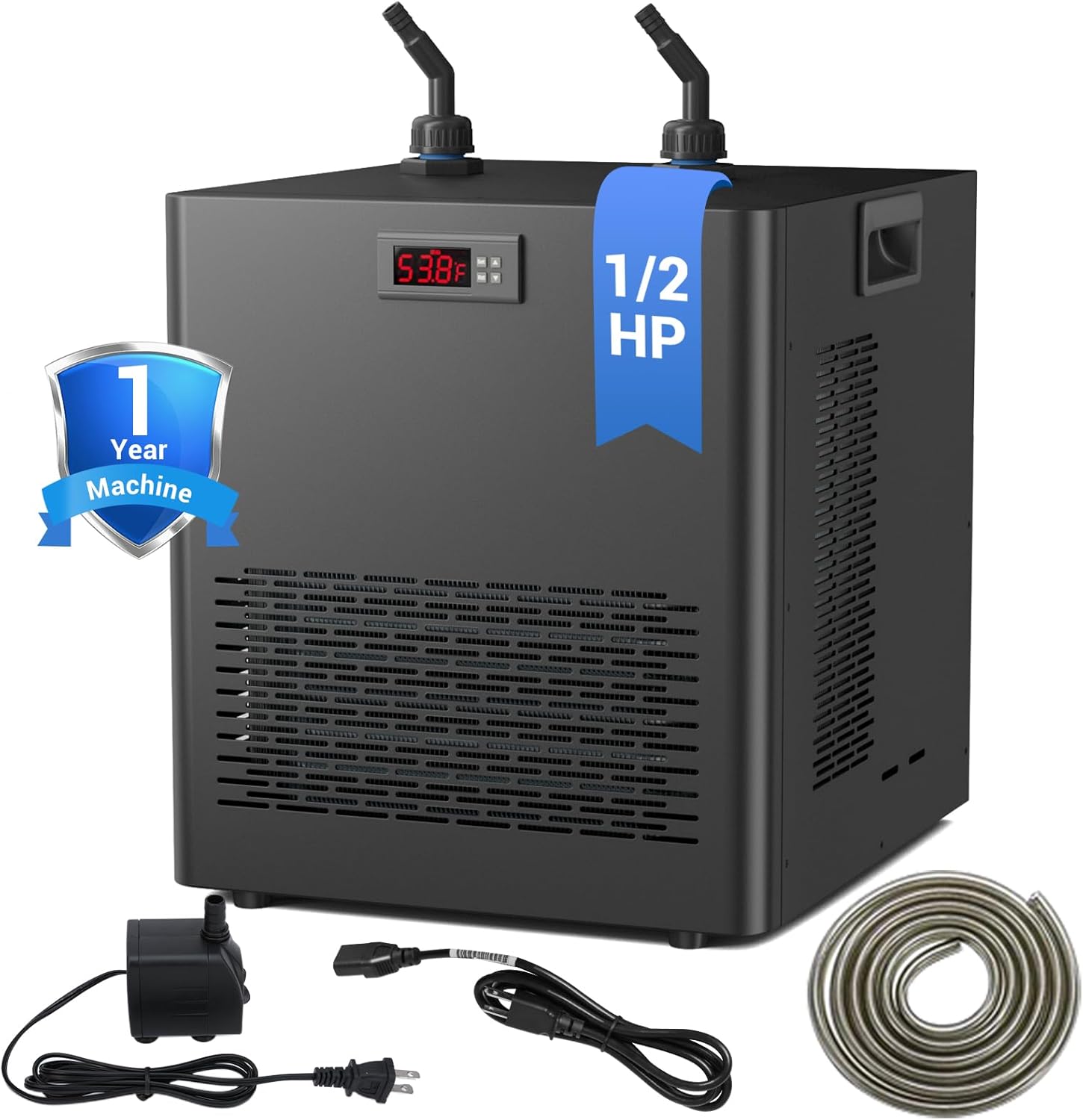 Amazon.com: 132 Gallon Aquarium Chiller, 1/2 Hp Ice Bath Water Chiller ...