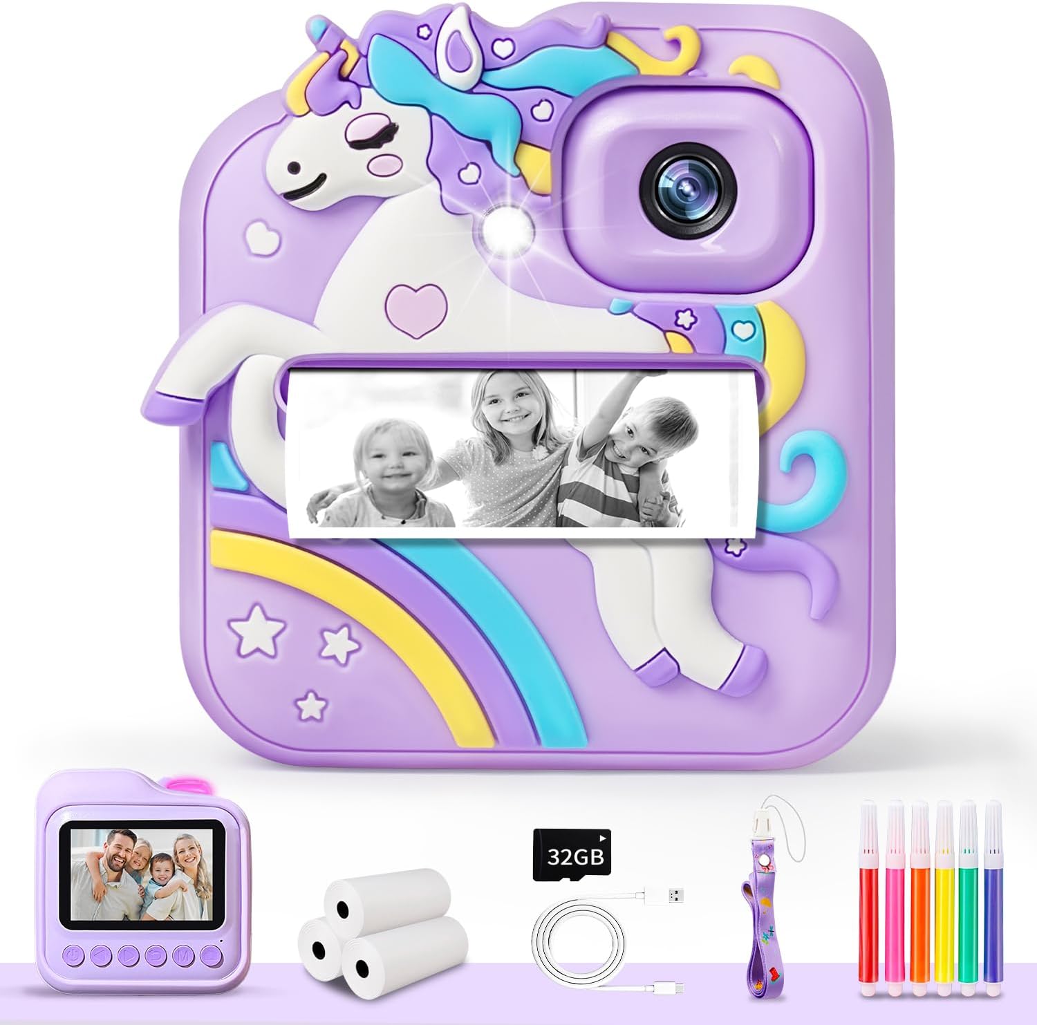 Amazon.com: CL FUN Instant Print Digital Camera for Kids,20MP Selfie ...