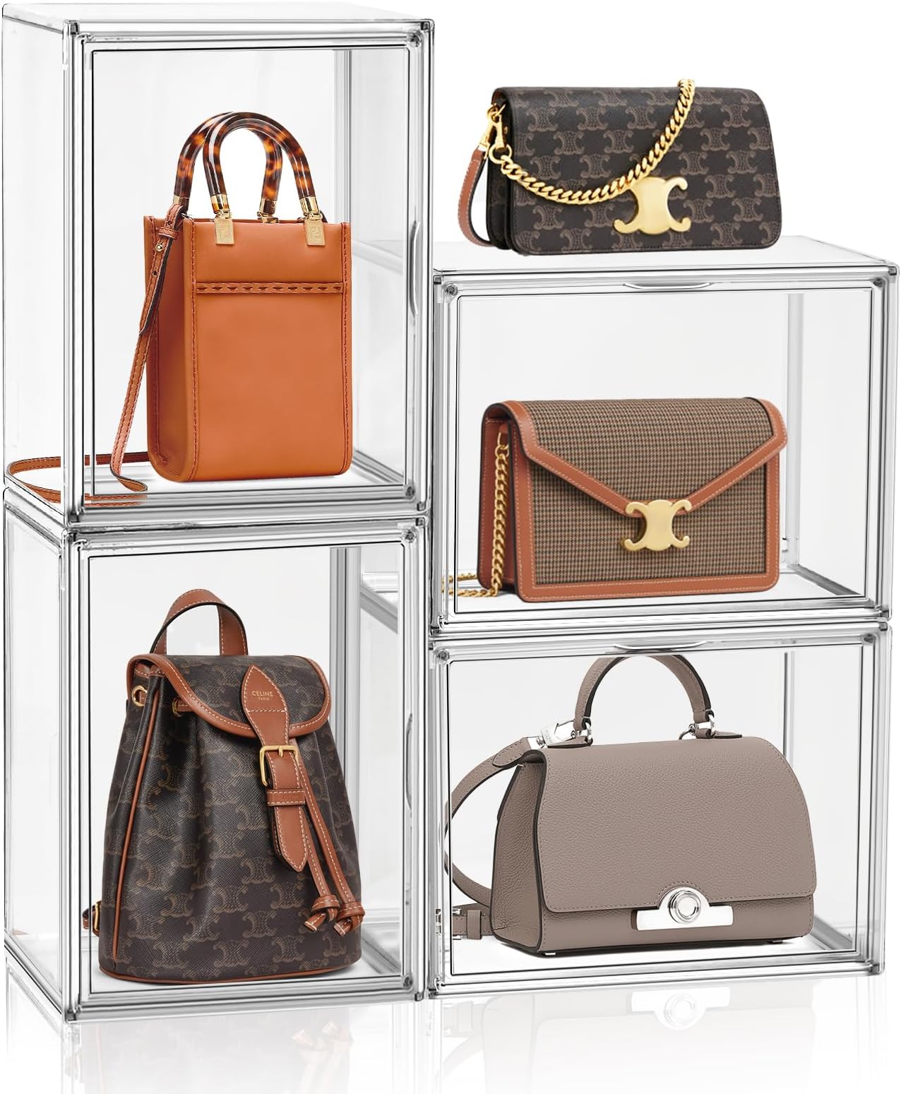 Amazon.com: Clear Handbag Organizer for Closet Large Purse Storage ...