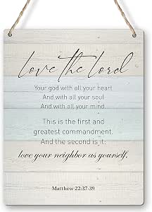 Amazon.com: Christian Wall Art Love the Lord Your God Matthew 22:37-39 ...