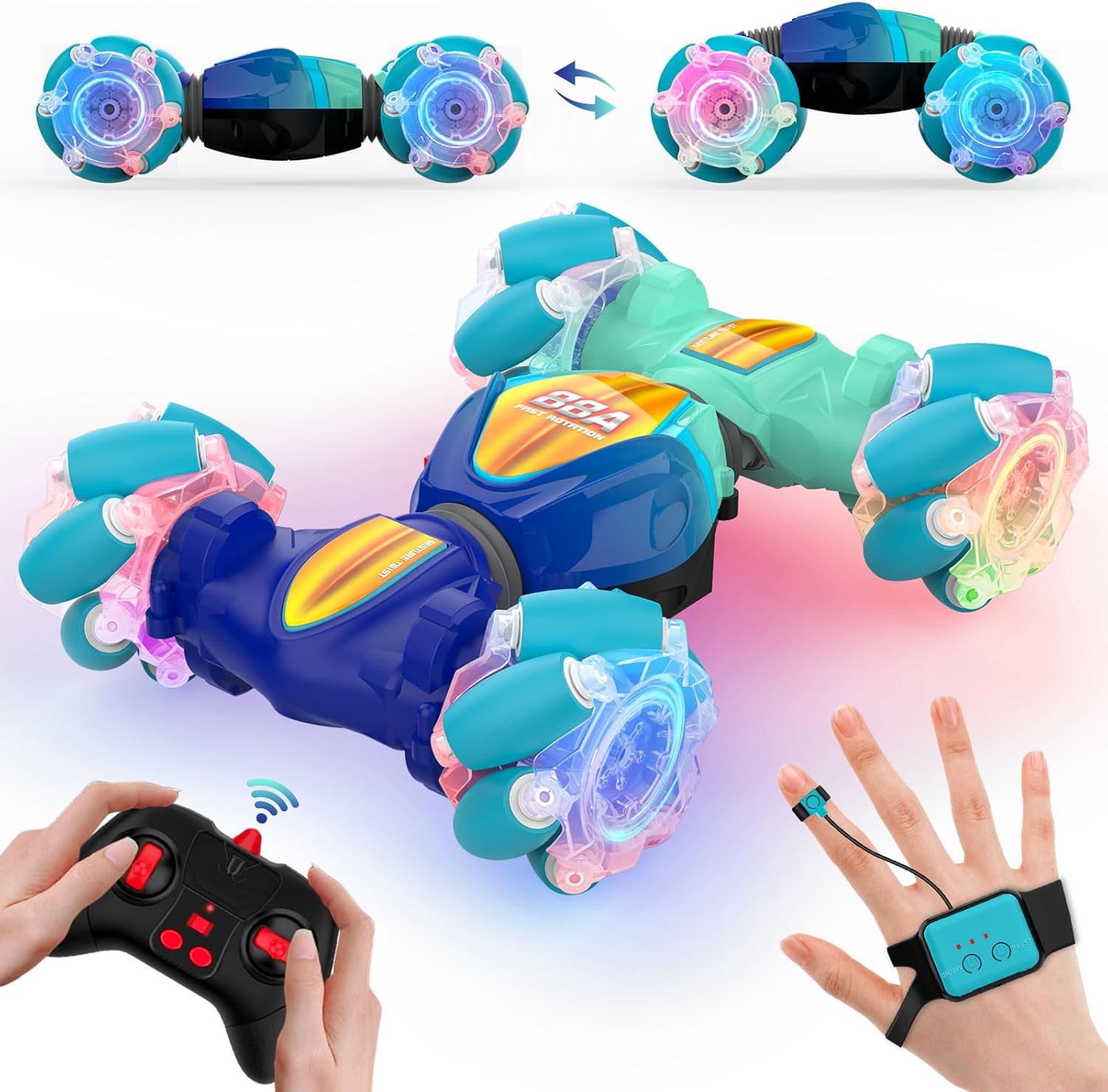 Amazon.com: SAUFTTI Remote Control Car, Gesture Sensor RC Stunt Cars ...