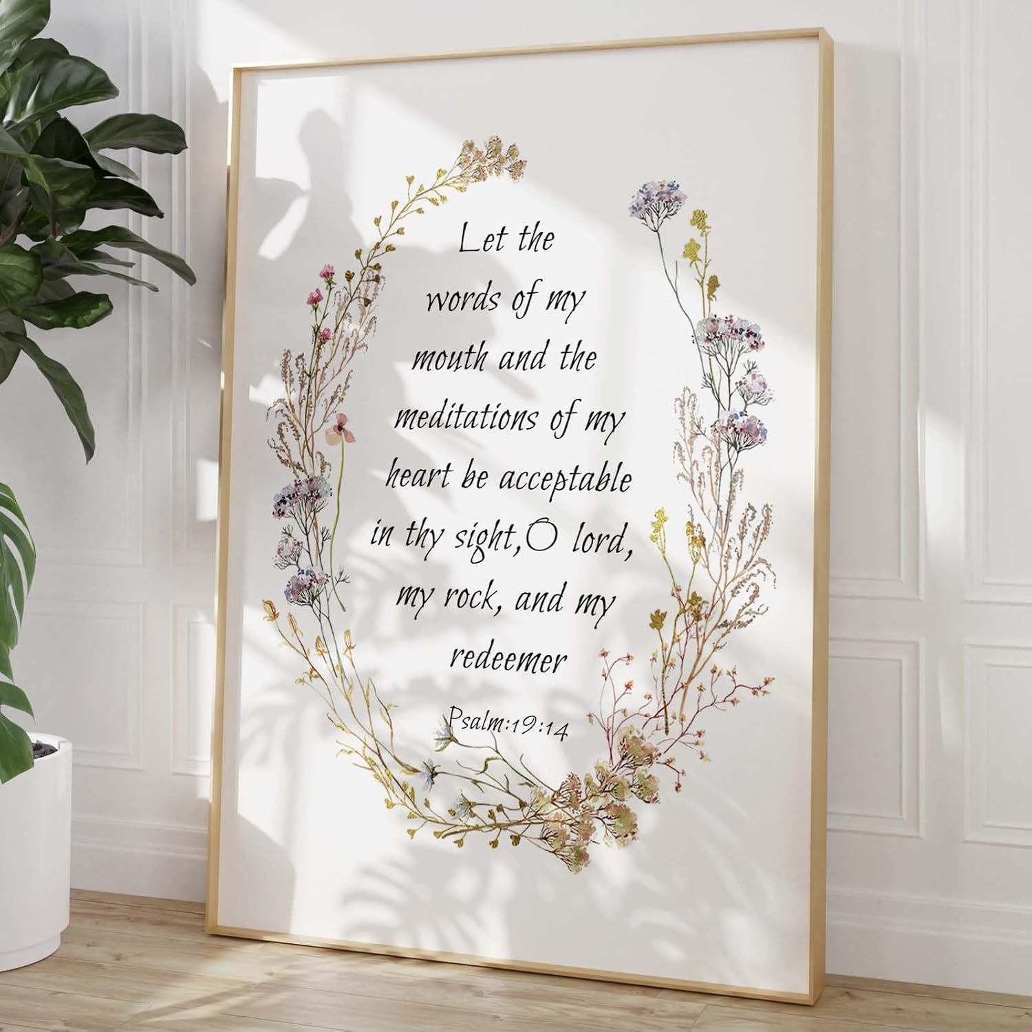 Amazon.com: Psalm 19 Floral Canvas Bible Verse Poster - Christian ...