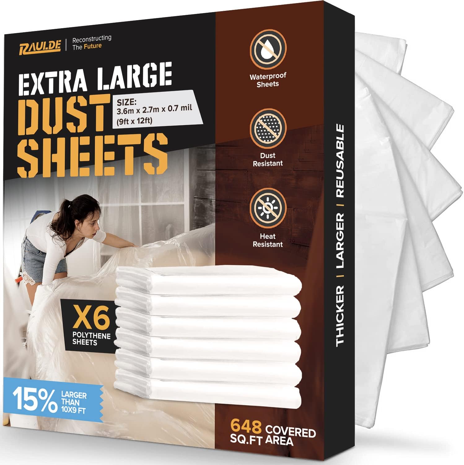 ROLLINGDOG Paint Pads for Walls and Ceilings - 7" (180mm) Smooth ...