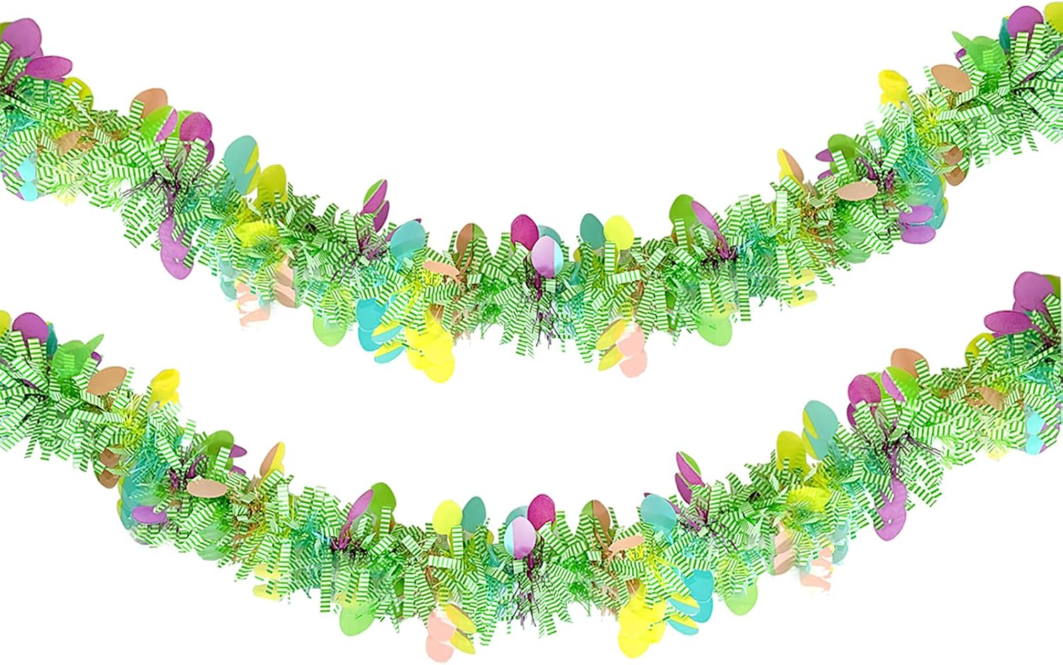 Amazon.com: Adiornchse 2 PCS Green Easter Garland, 9.8FT Metallic Twist ...