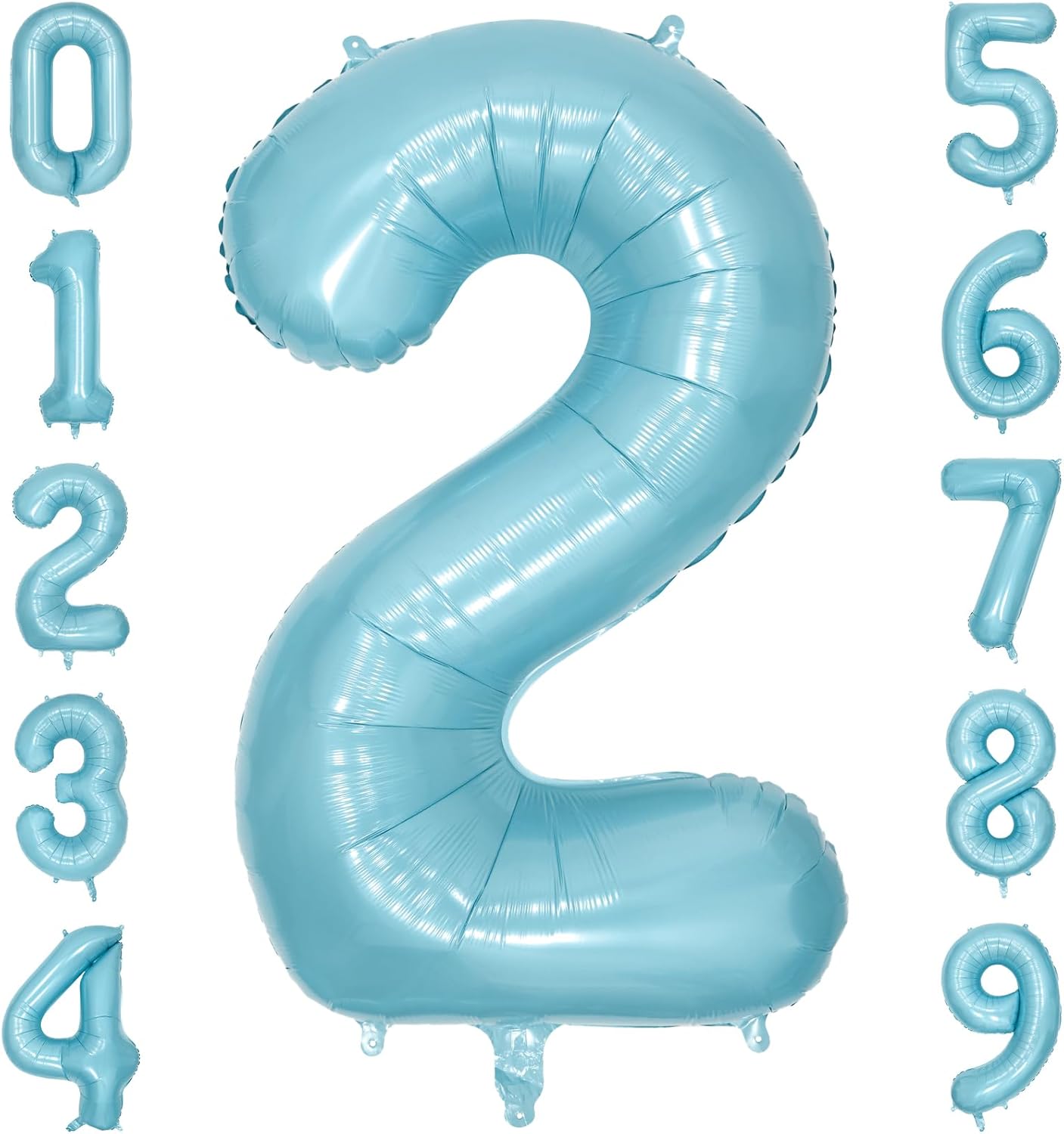 Amazon.com: PatiCool 40 Inch Light Blue Number Balloon 2, Large Baby ...