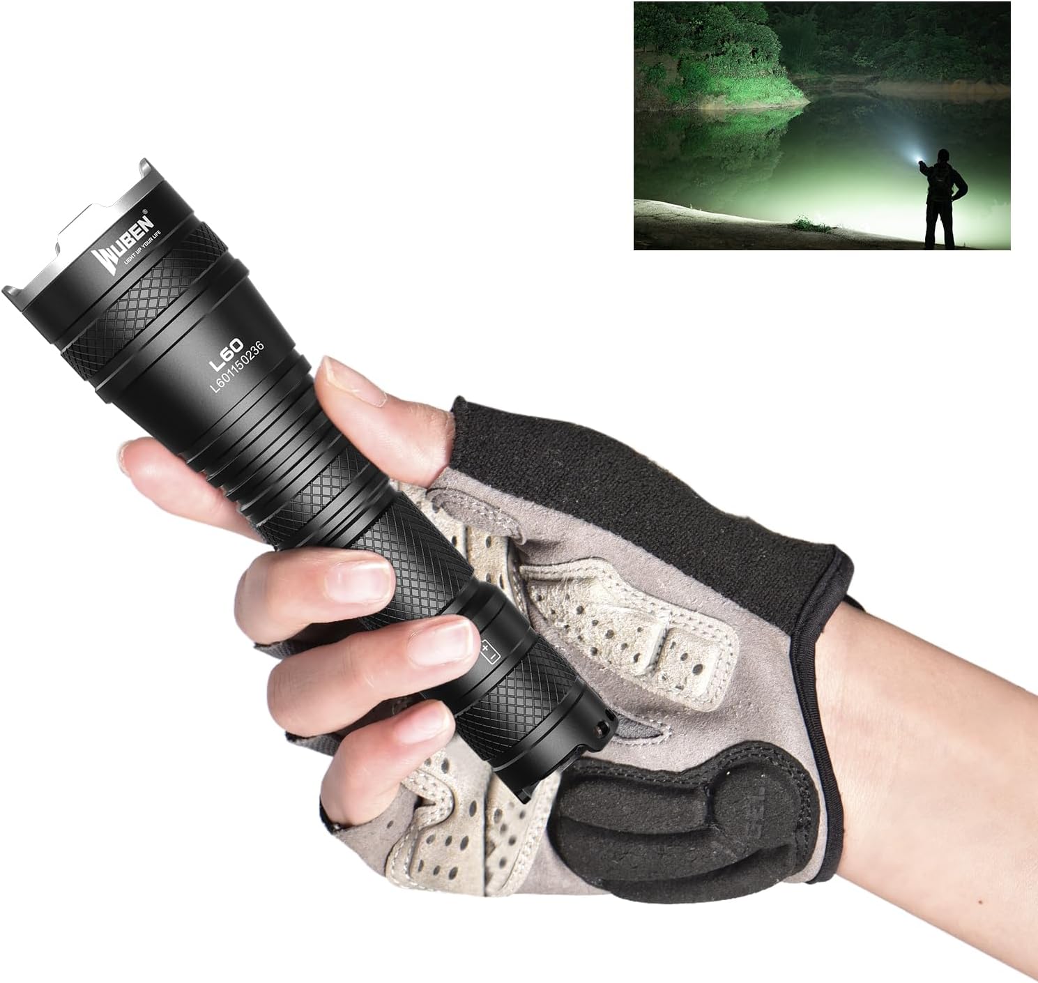 WUBEN L60 Linterna LED recargable, linterna táctica de 1200 lúmenes ...