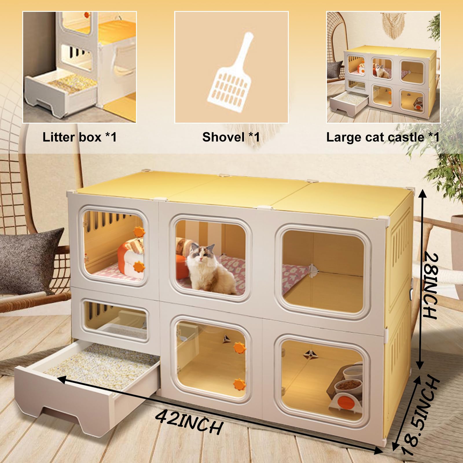 Catio Aazon.co: EGREX Cat Cages Indoor Large With Litter Box - Large ...