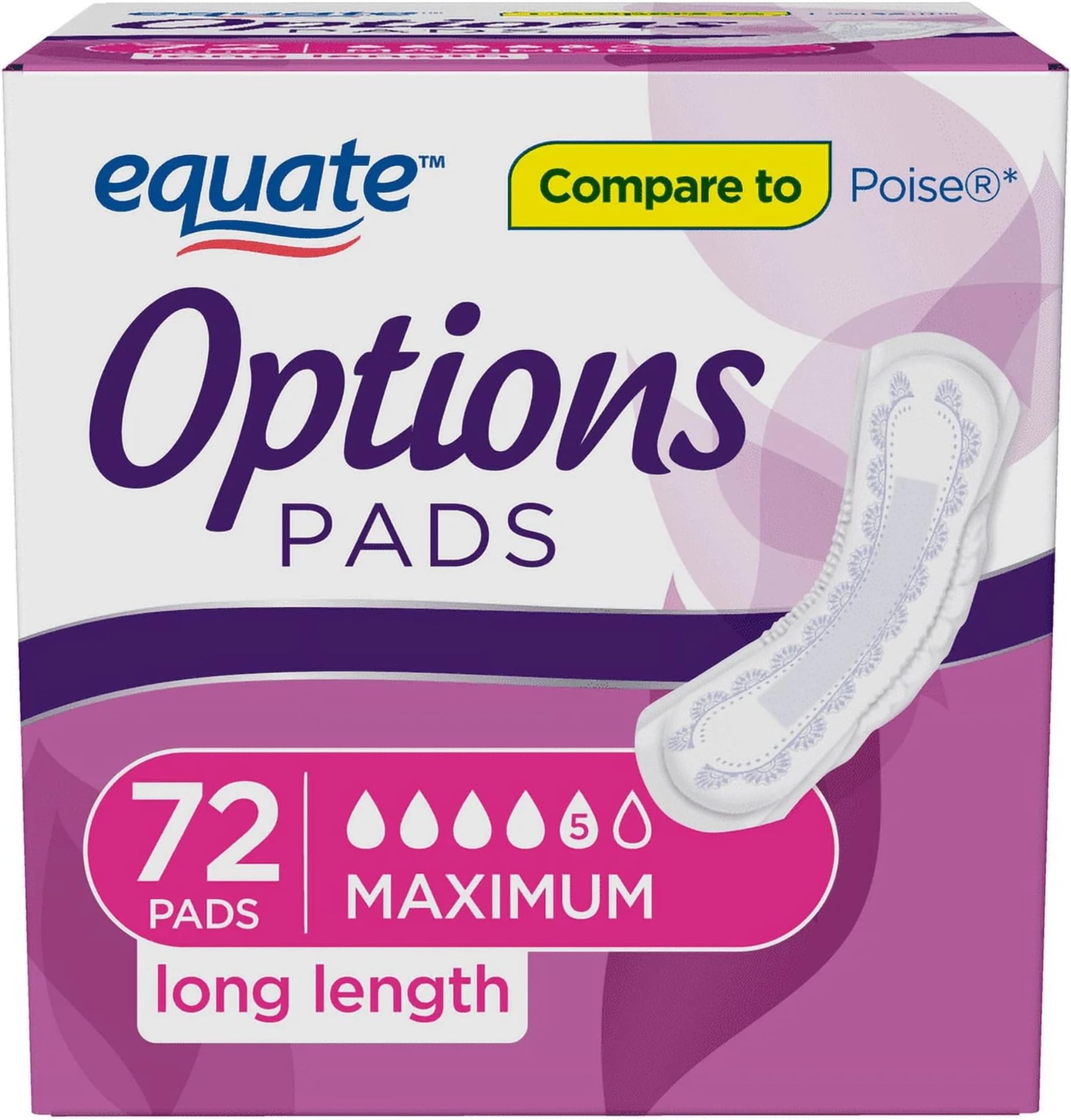 Amazon.com: Equate Options Women's Incontinence Pads, Maximum ...