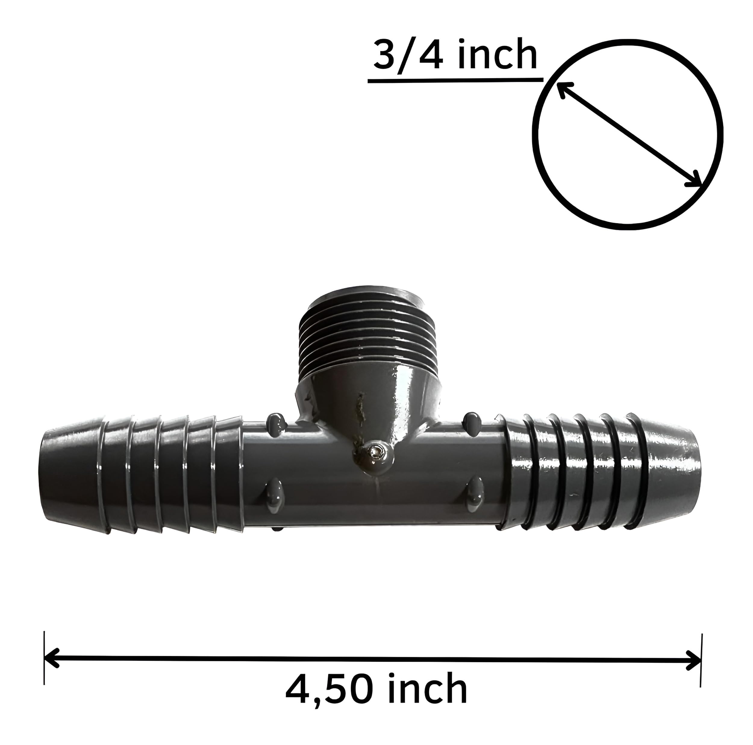 Snapklik.com : PVC Barbed Tee Fitting - 3/4 PVC Tee Barb Fitting - 3/4 ...