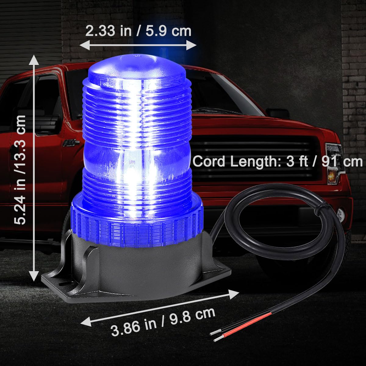 Snapklik.com : WOWTOU Rooftop Magnetic LED Blue Strobe Lights For ...