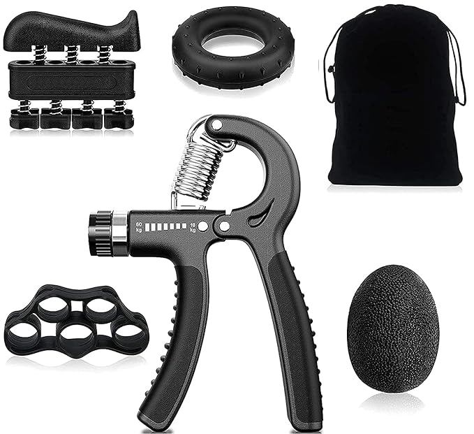JIAVAXA Hand Grip Strengthener Forearm Trainer Kit 5 Pack, Adjustable ...