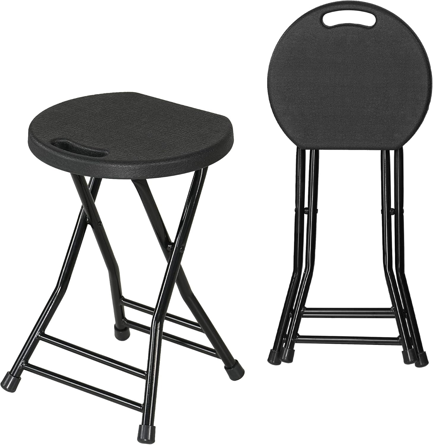 Amazon.com: Allpop 4 Pack Folding Stool with 2 Bars Steel Frame, 550lbs ...