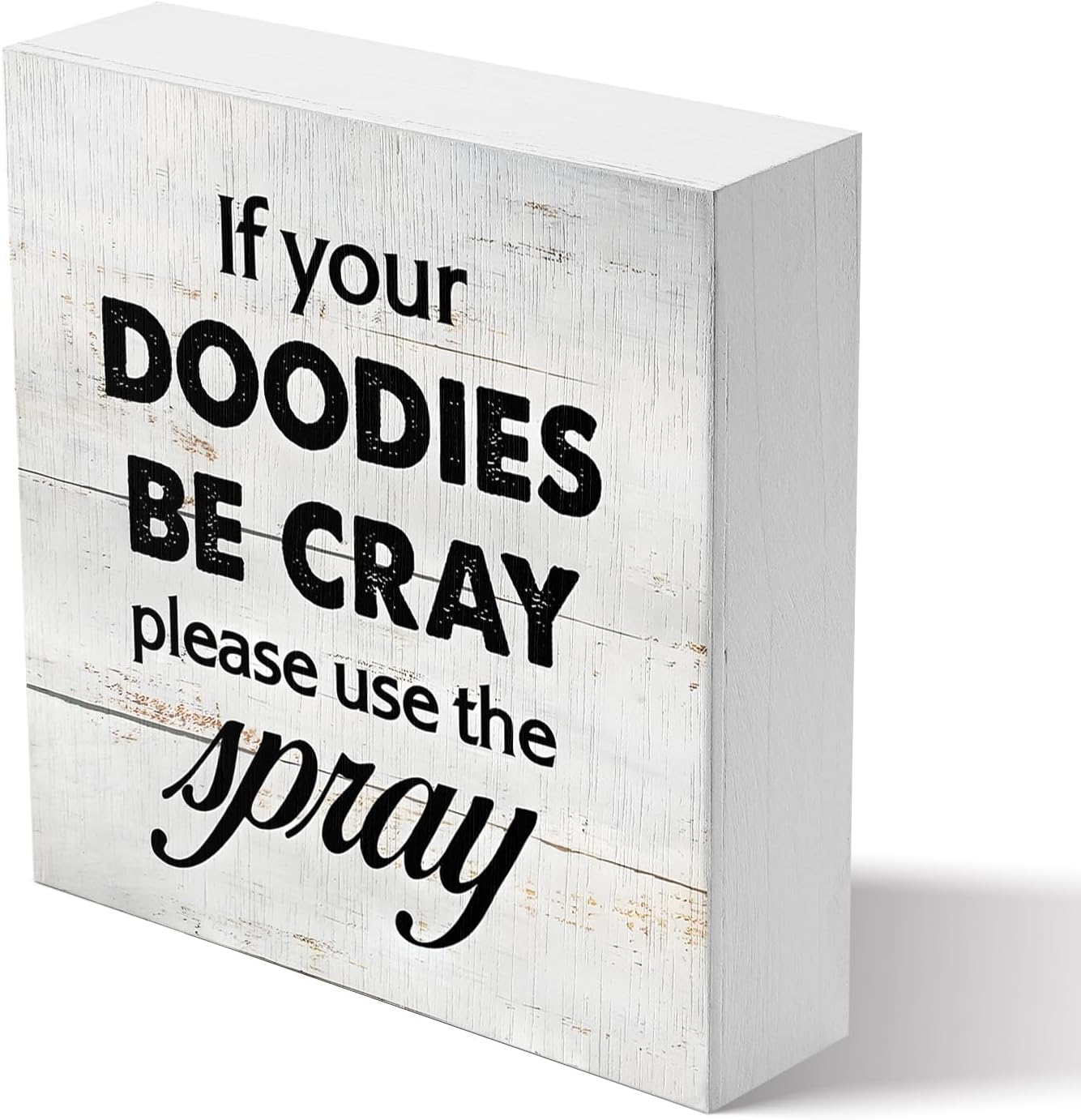 Amazon.com: Rustic Funny Bathroom Wooden Box Signs,Humor Restroom ...