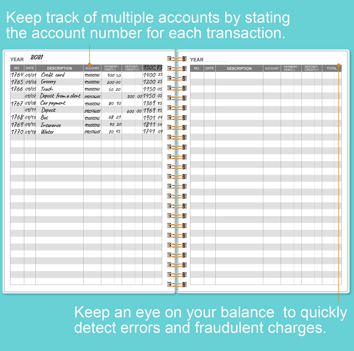 Snapklik.com : Accounting Ledger Book - A5 Ledger Book For Bookkeeping ...
