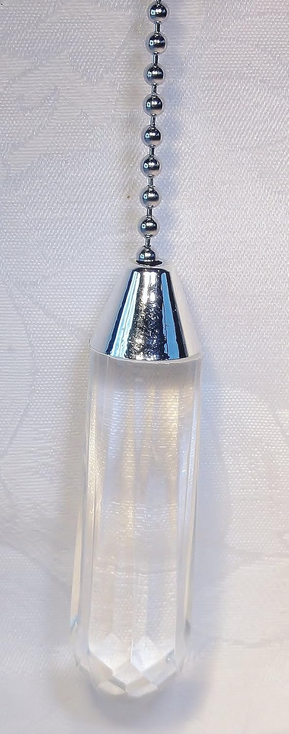 Polished Chrome with Acrylic Crystal Cylinder Light Pull : Amazon.co.uk ...