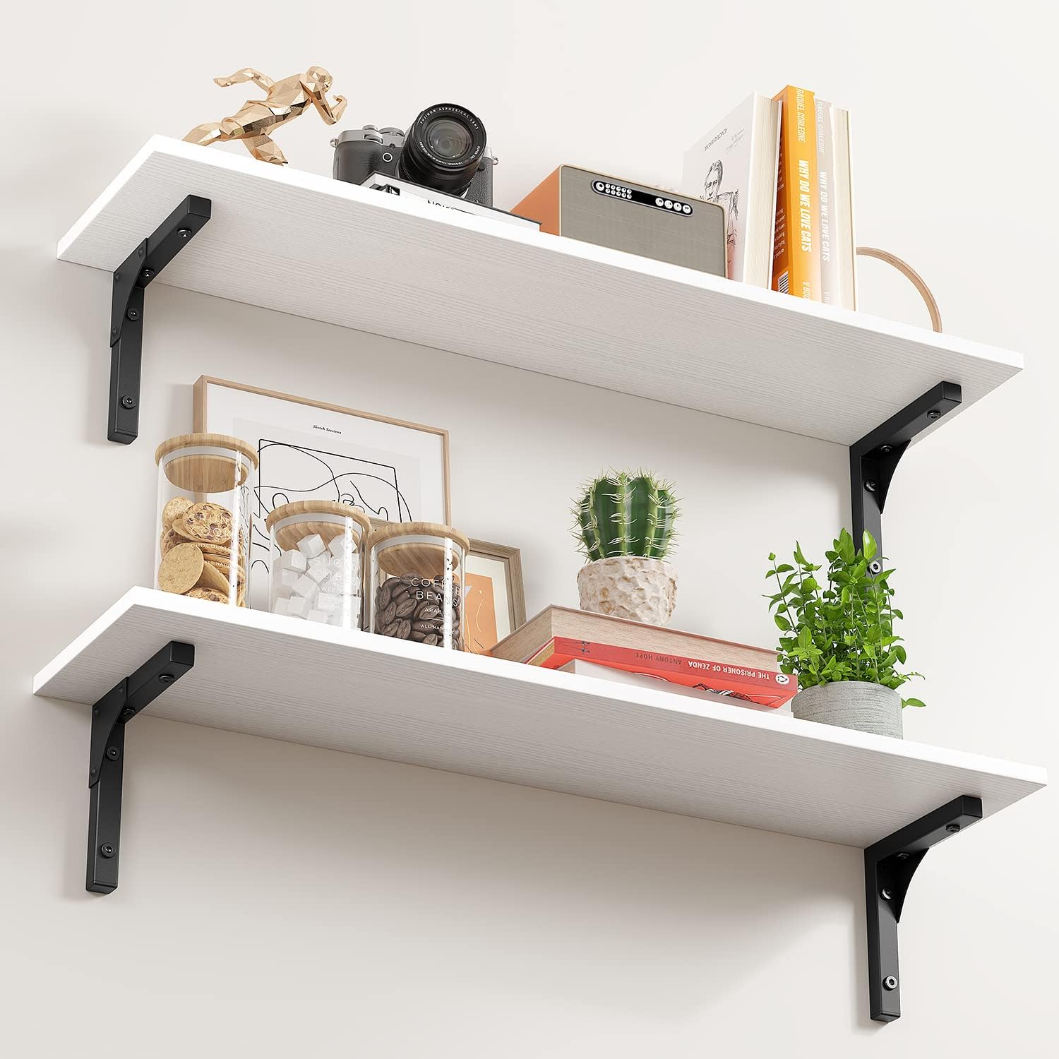 Amazon.com: EZFurni 31.5'' Large Floating Shelves Wood for Wall, Set of ...
