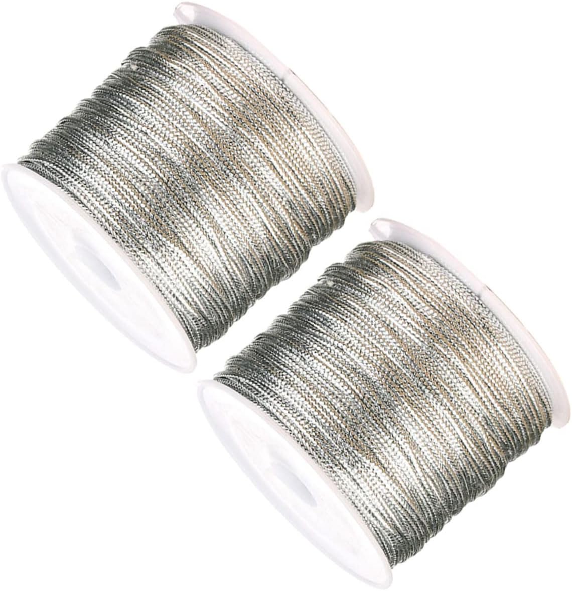 Amazon.co.jp: NUOLUX 2 ロール リボン For 手芸用 プレゼント リボン ギフト イン ファッション メタリック ティンセル リボン ギフト 紐 ひも メタリック ...
