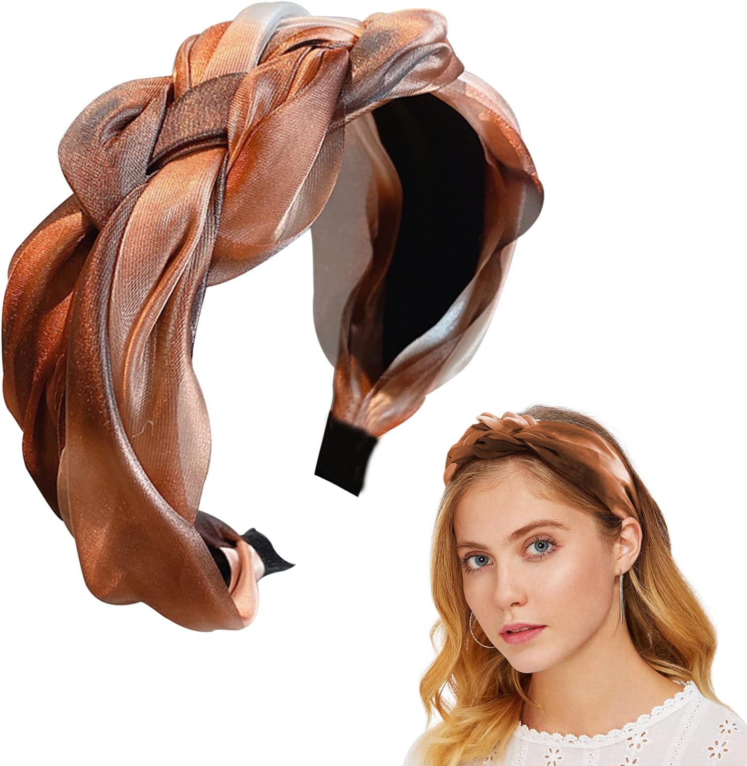 Amazon.com : AEGYPIUS Champagne Headband for Women | Summer Braided ...