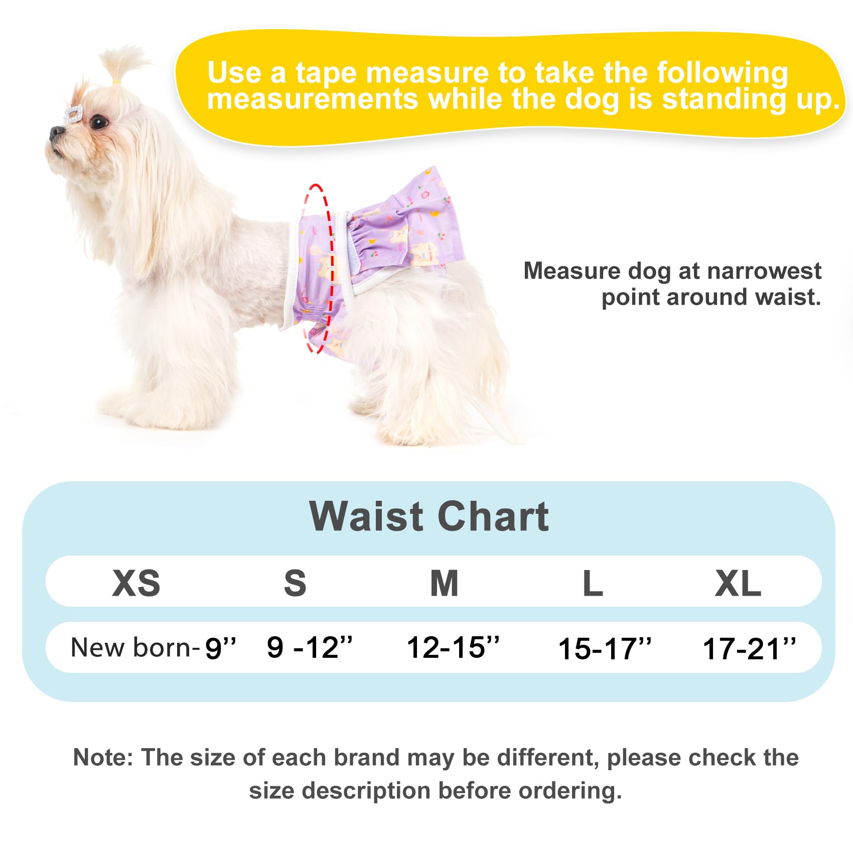 Washable Female Dog Nappies (3 Pack), Premium Reusable Leak Proof Puppy ...