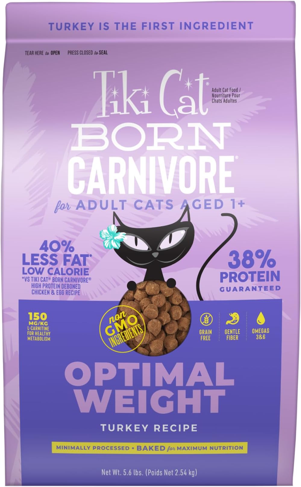 Amazon.com : Tiki Cat Born Carnivore Optimal Weight, Turkey, Low ...