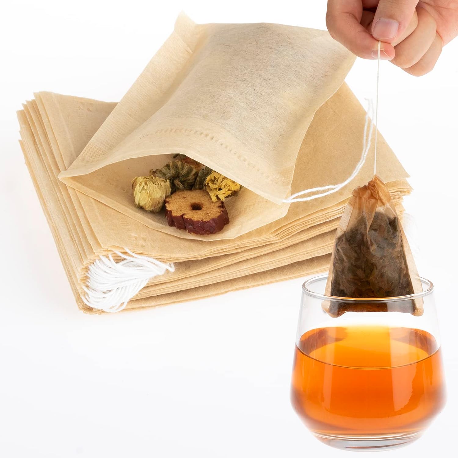 Amazon.com: Disposable Tea Bags 100 Ct. (2x 50), esLife Wood Pulp ...