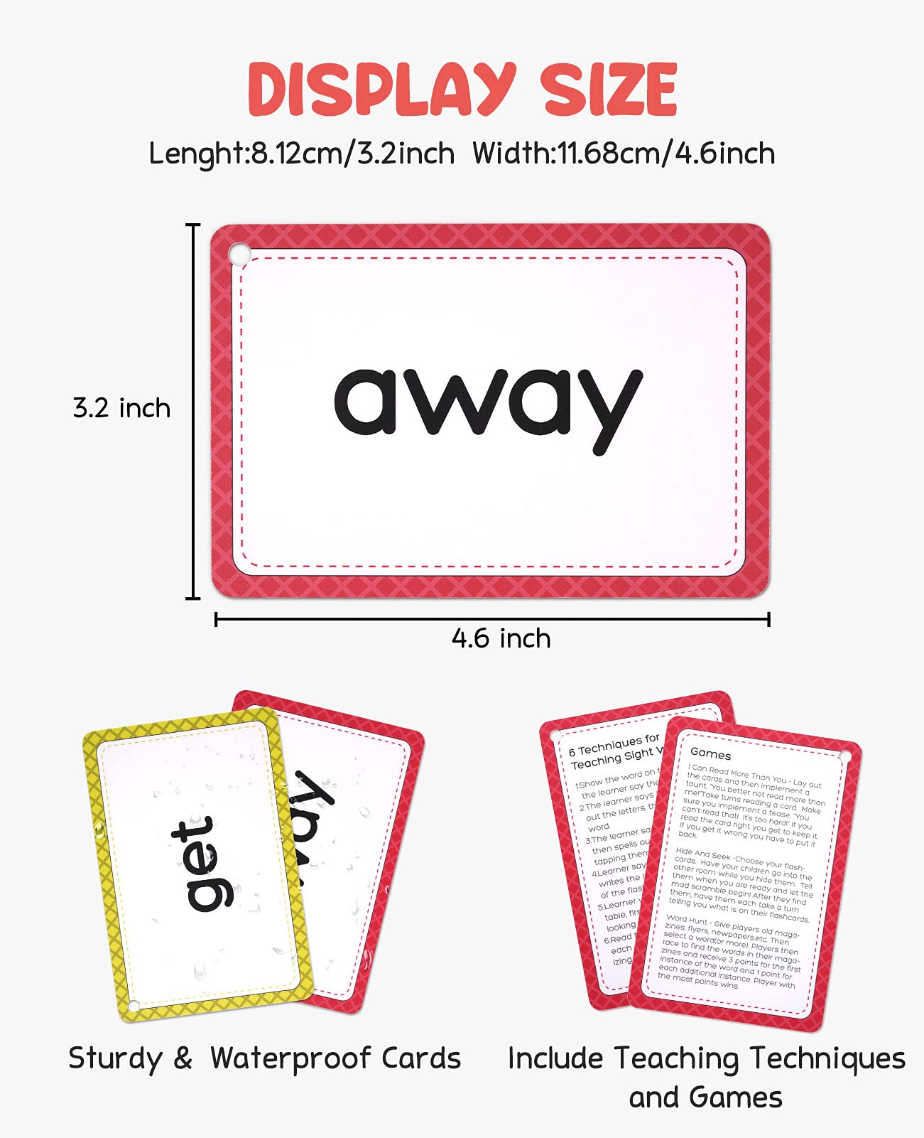 GAMENOTE Sight Words Kids Educational Flash Cards with Pictures ...