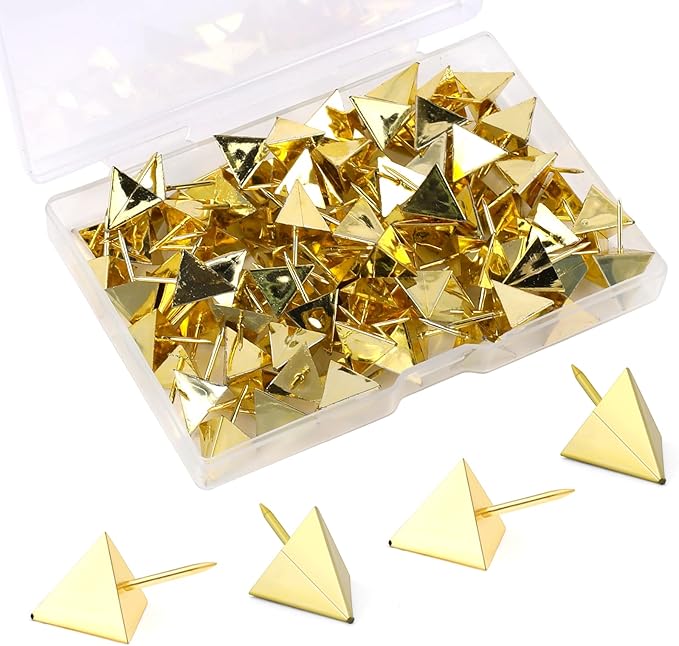 Amazon.com: 100 Pcs Triangle-Shaped Gold Push Pins With Steel Point for ...