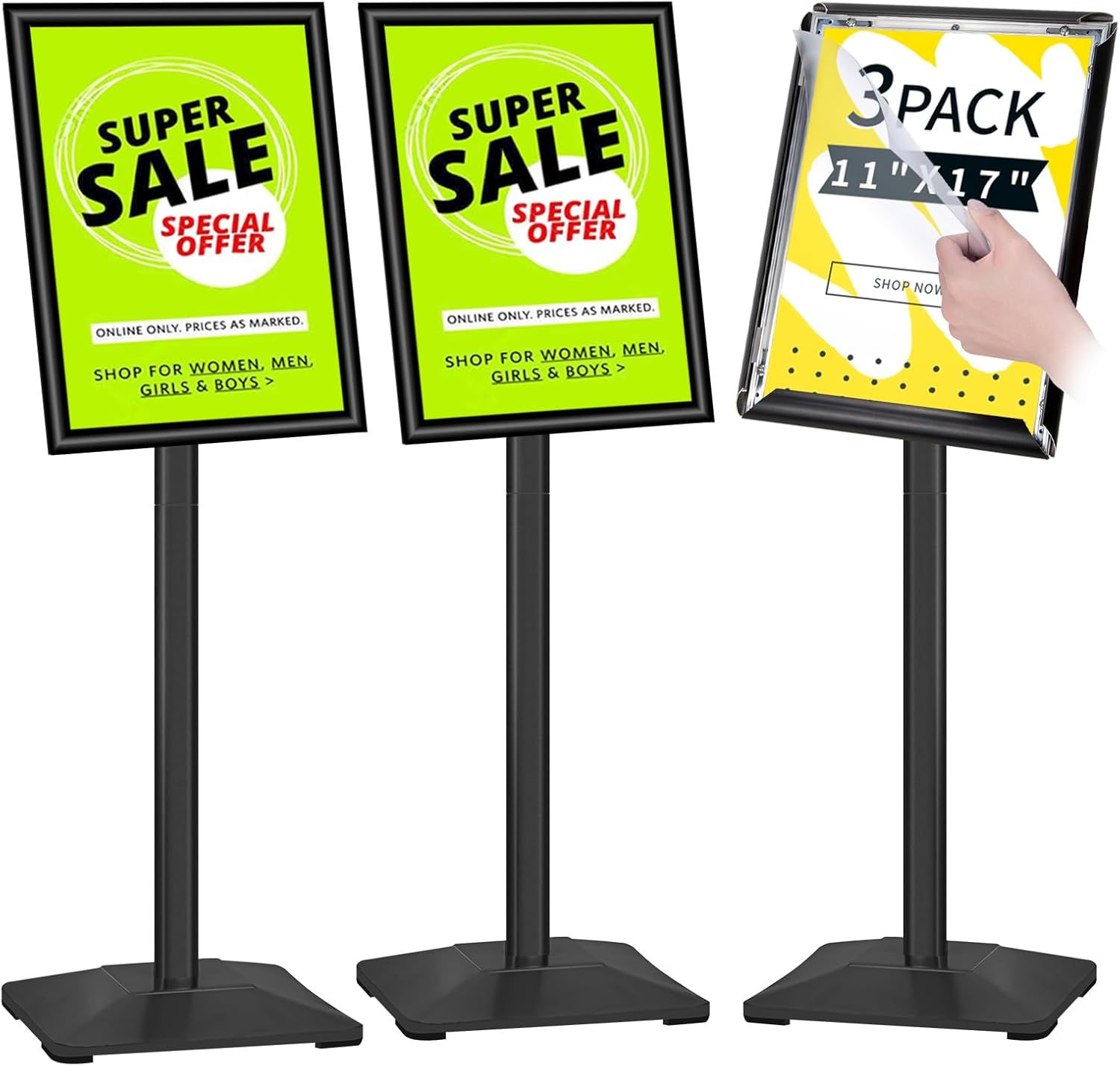 Amazon.com : INNOVSIGN 3Packs Heavy Duty Adjustable Pedestal Poster ...