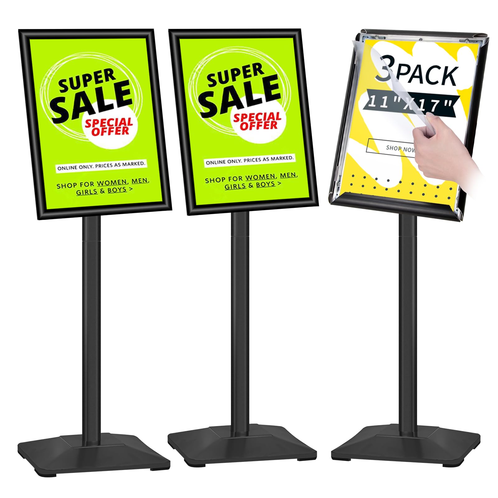 Amazon.com : INNOVSIGN 3Packs Heavy Duty Adjustable Pedestal Poster ...