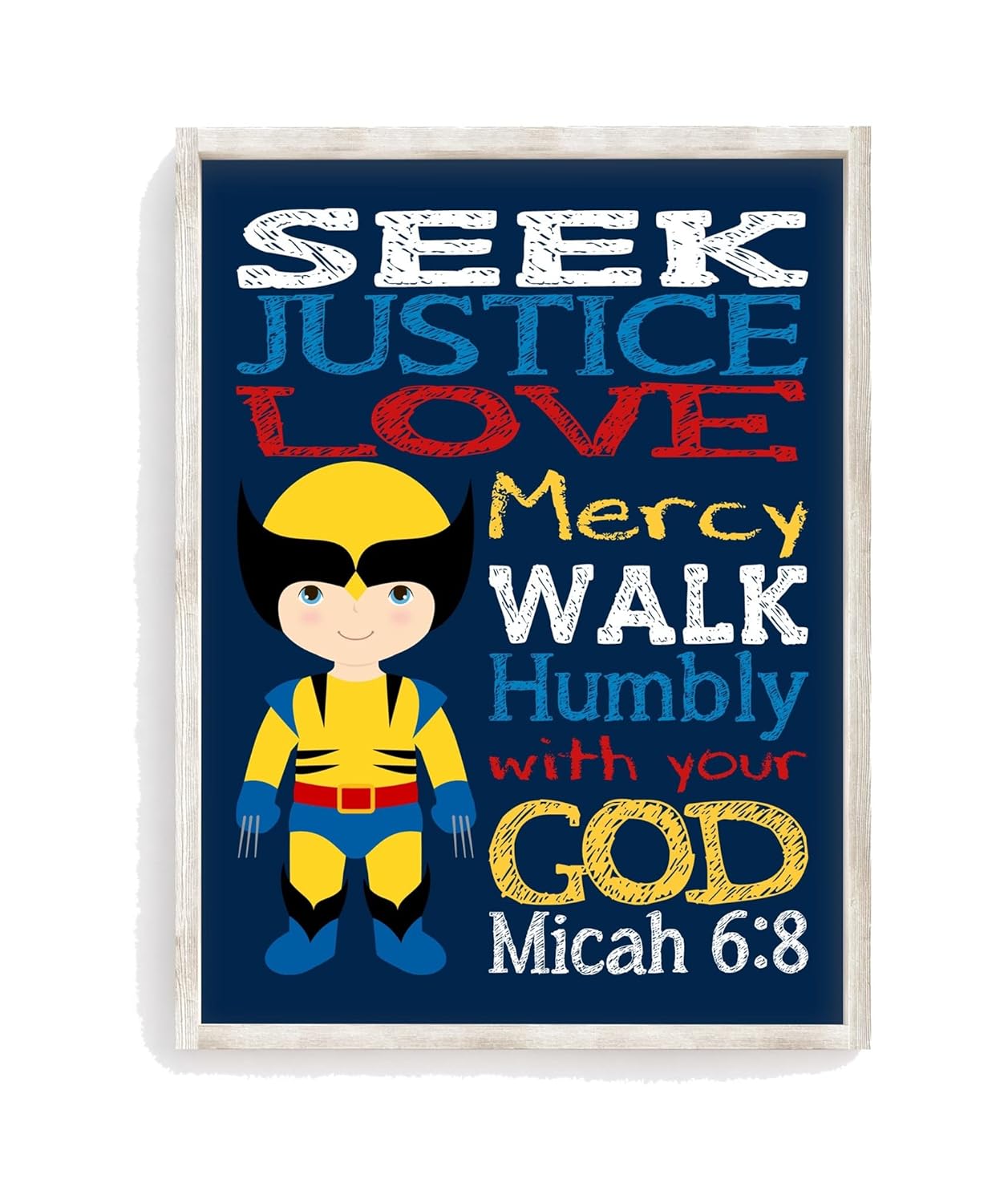 Amazon.com: Wolverine Superhero Christian Nursery Decor Unframed Print ...