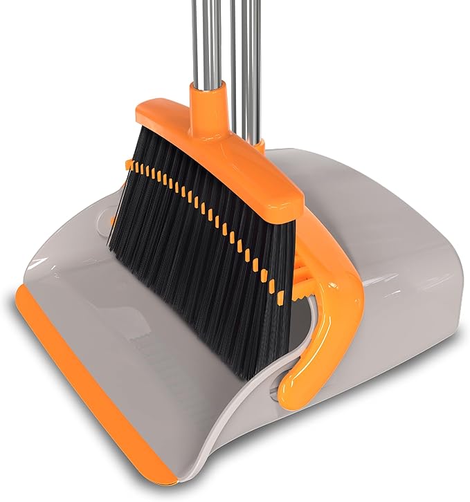 Amazon.com: Broom and Dustpan Set 55", Long Adjustable Stainless Steel ...