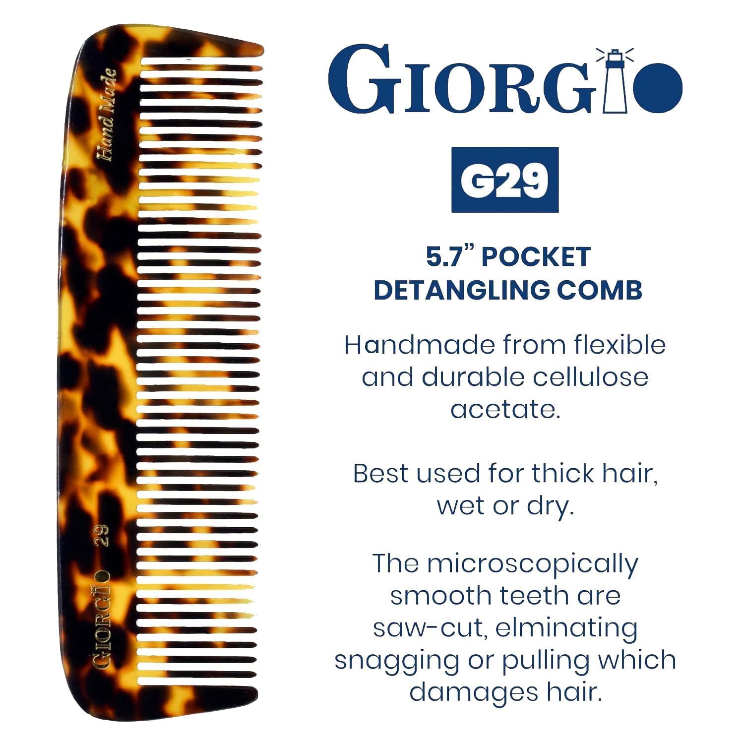 Snapklik.com : Giorgio G29 Handmade All Fine Tooth Pocket Comb For Men ...