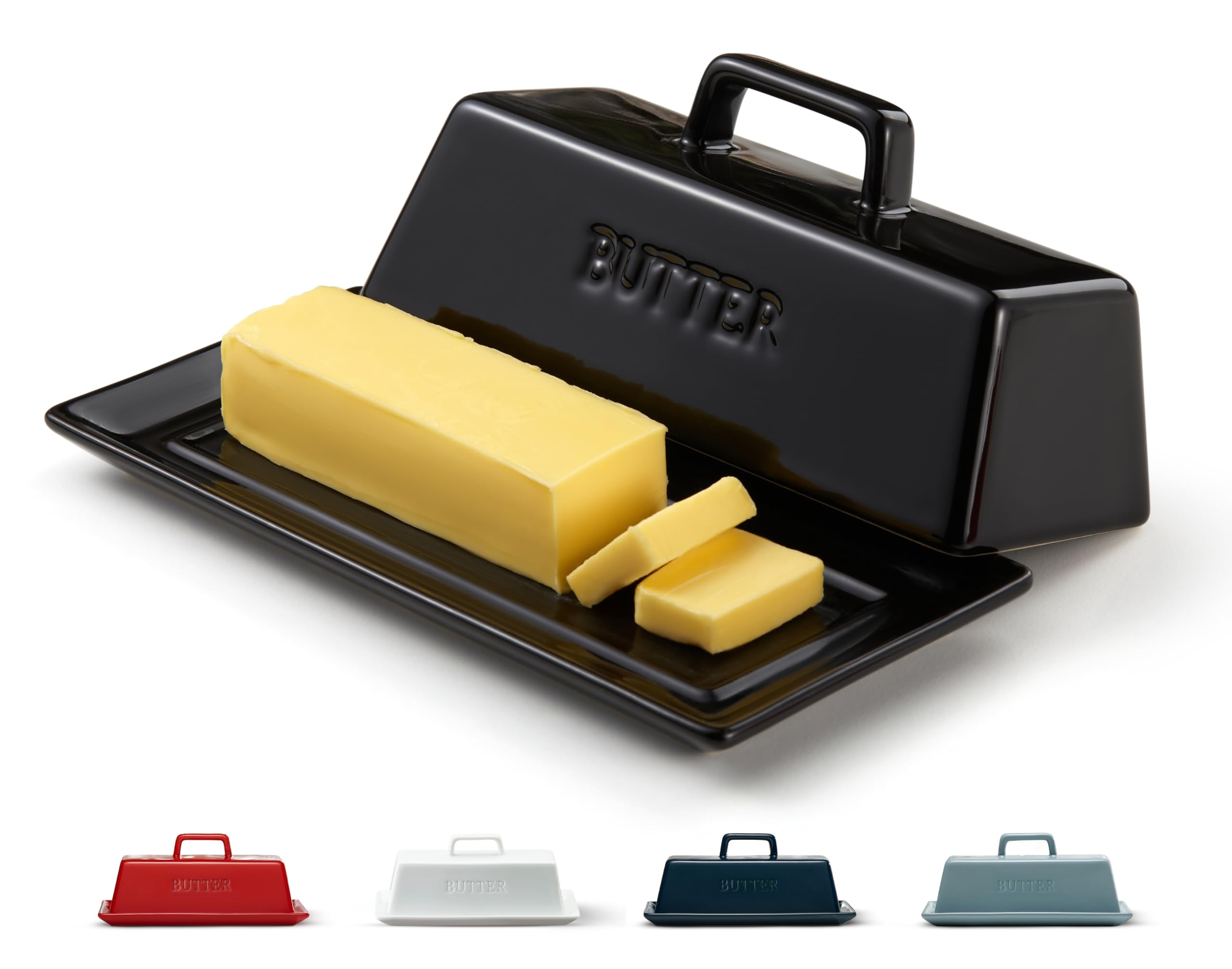 Amazon.com | KooK Butter Dish with Lid for Countertop, Ceramic Butter ...