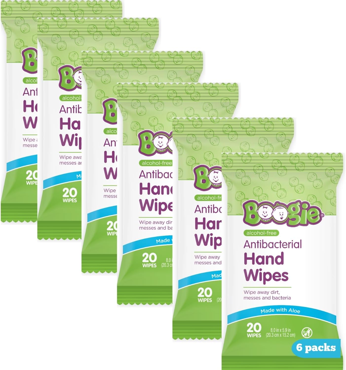 Amazon.com: Antibacterial Hand Wipes by Boogie, Alcohol Free ...