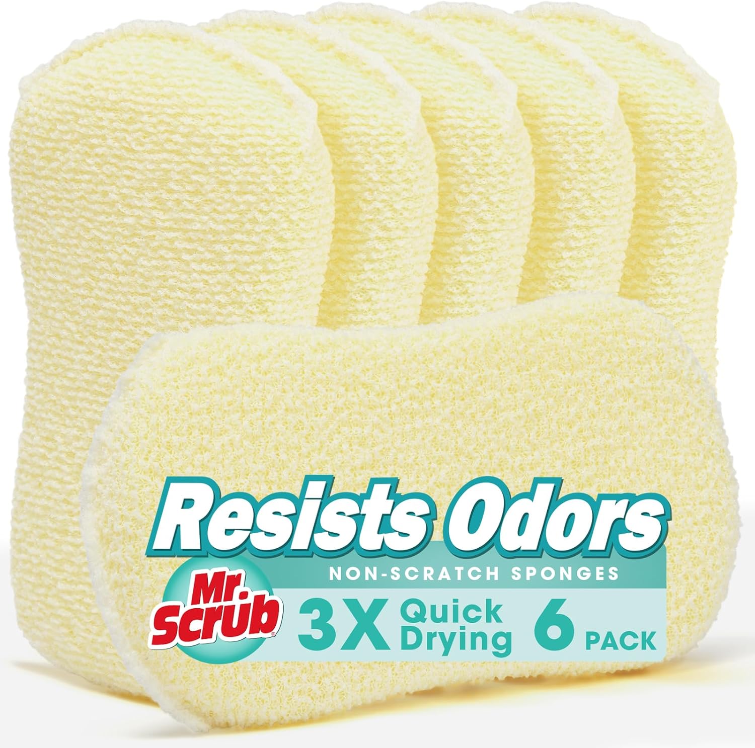 Amazon.com: Mr. Scrub Sponges Kitchen Scrub Dish Sponge Scouring Pad, 6 ...