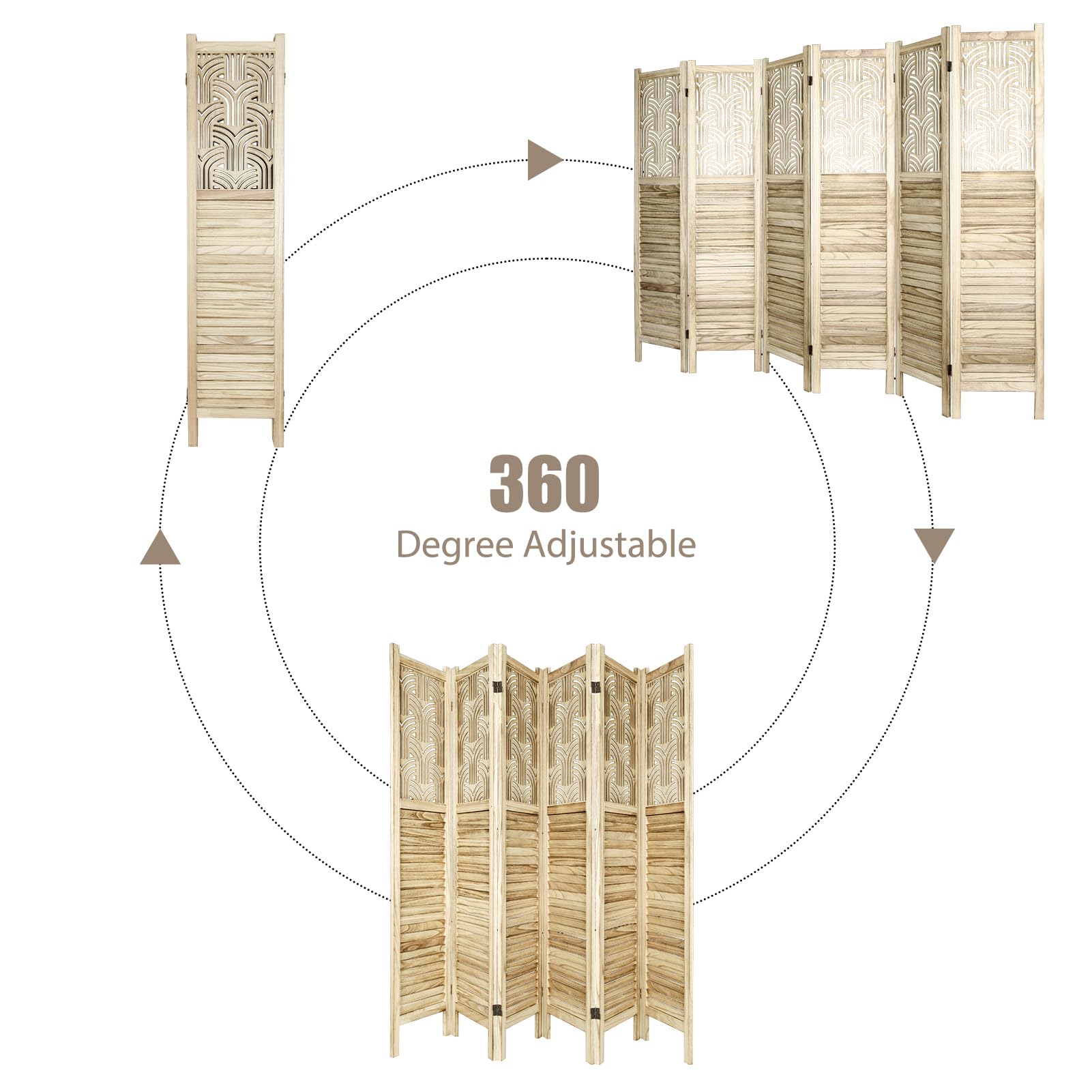 Snapklik.com : 6 Panel Room Divider, 5.6FT Portable Wall Dividers, Room ...
