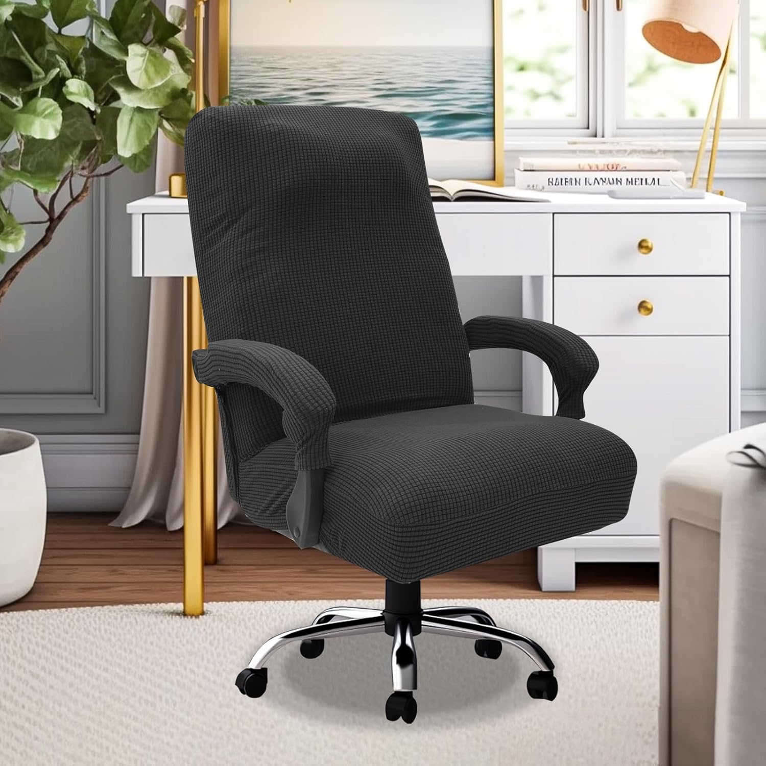 Amazon.com: OUWIN Universal Computer Chair Slipcovers with Zipper 4 ...