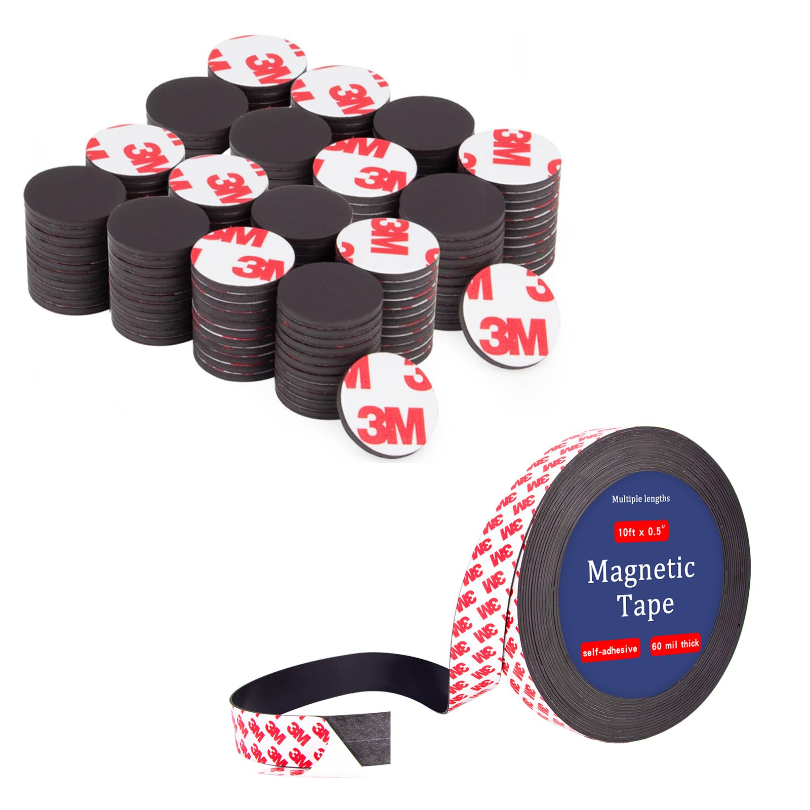 Amazon.com : Towjug Magnetic Tape 0.5"x10ft, 120P Small Magnet Dots ...
